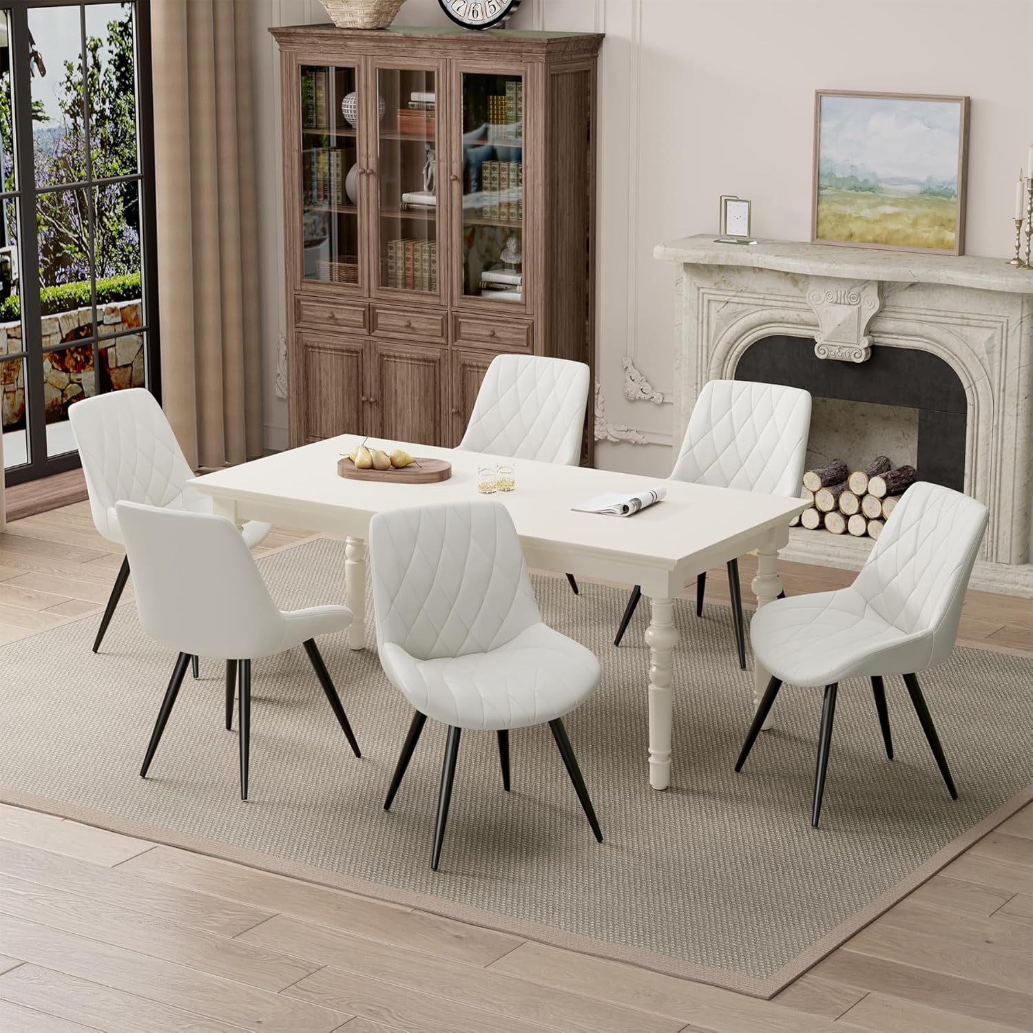 Dining Chairs Set of 6 Comfy Dining Room Chairs with Thick & Padded ...