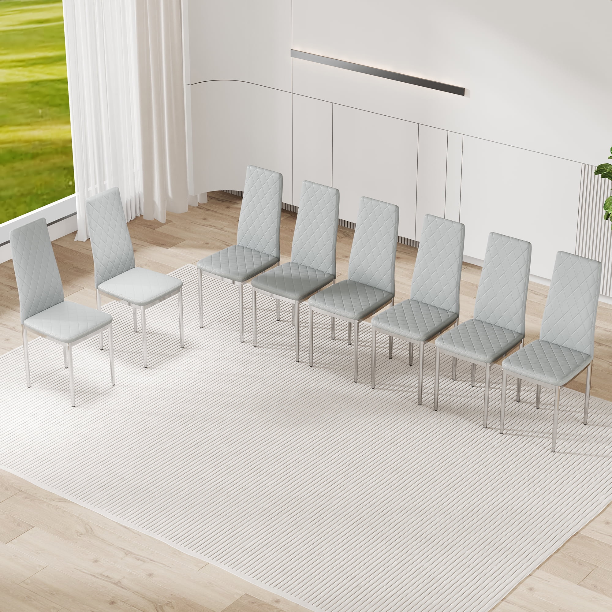 Dining Chairs Set of 8 Waiting Room Leather Conference Reception Chairs ...