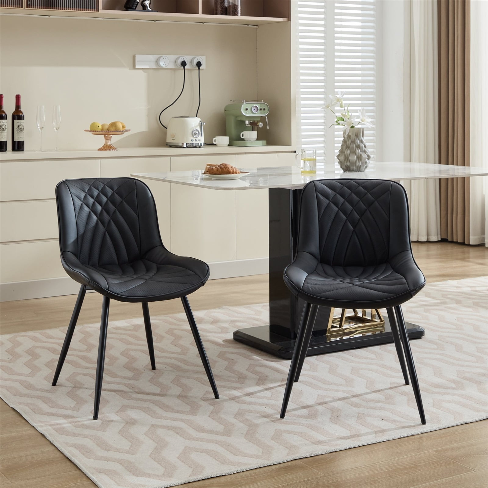 Dining Chairs Set Of 2 Mid Century Modern Kitchen Chair Comfortable ...