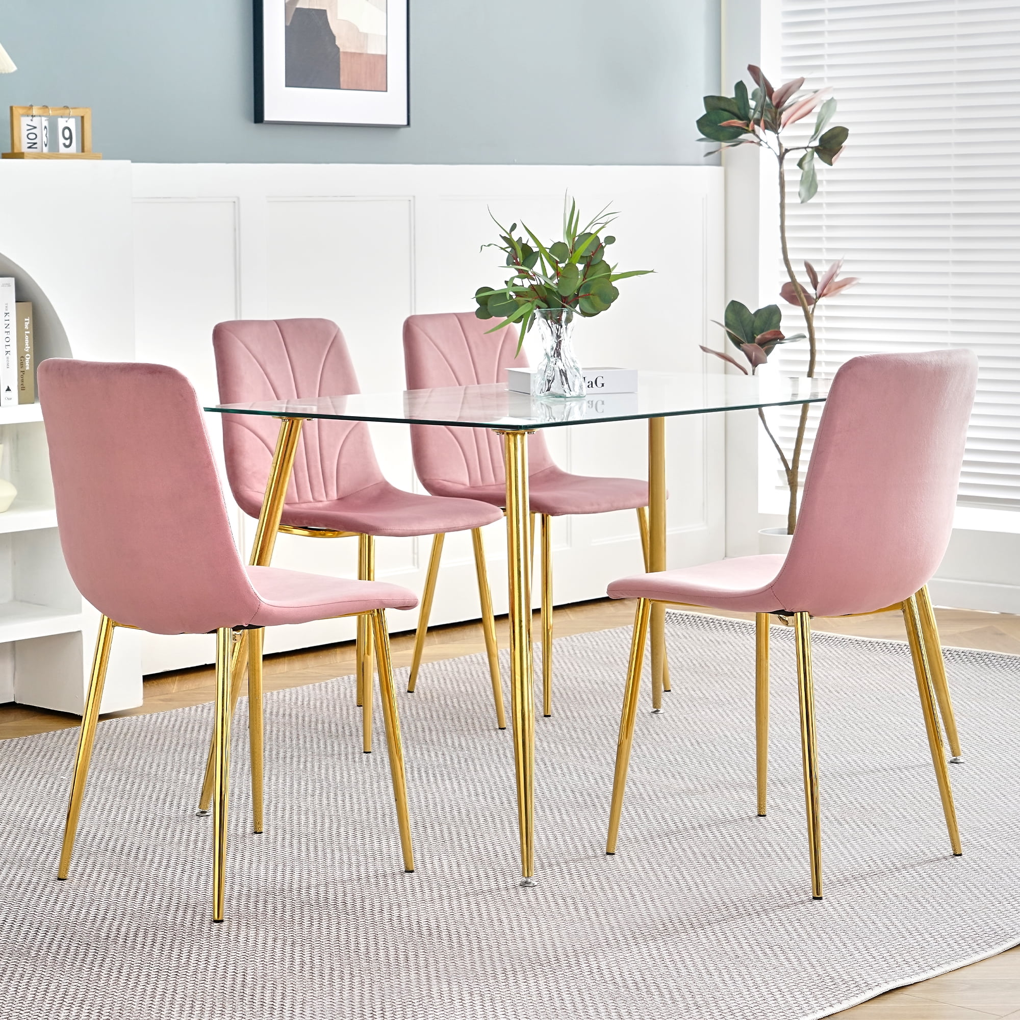 Dining Chairs Set Of 4, Modern Minimalist Comfortable Kitchen ...