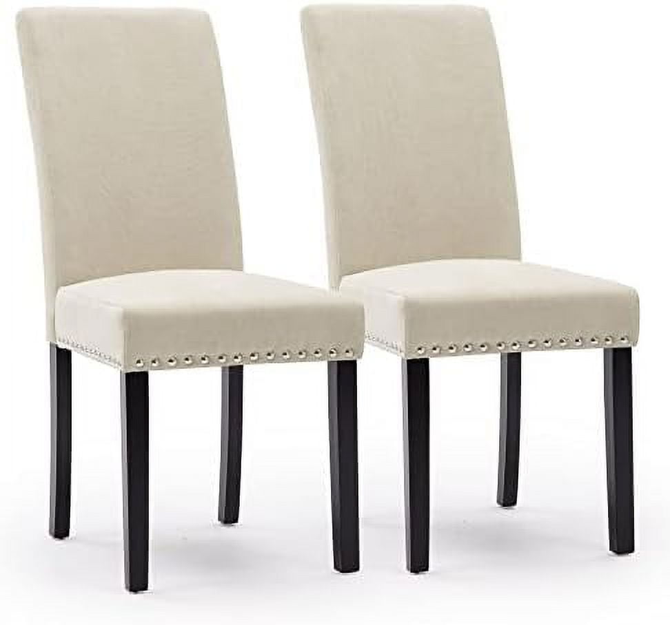 Dining Chairs Set of 2, Fabric Upholstered Dining Room Parson Chair ...