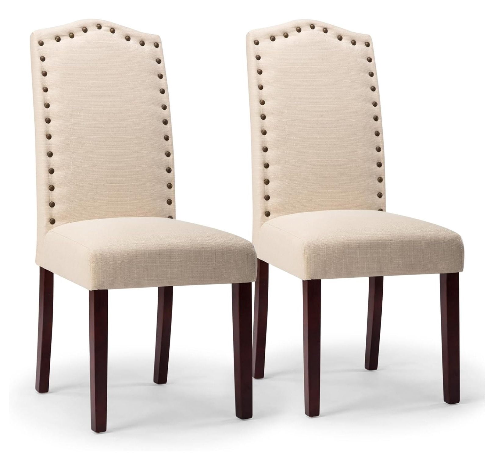 Dining Chairs Set of 2, High Back Fabric Upholstered Parsons Dining ...