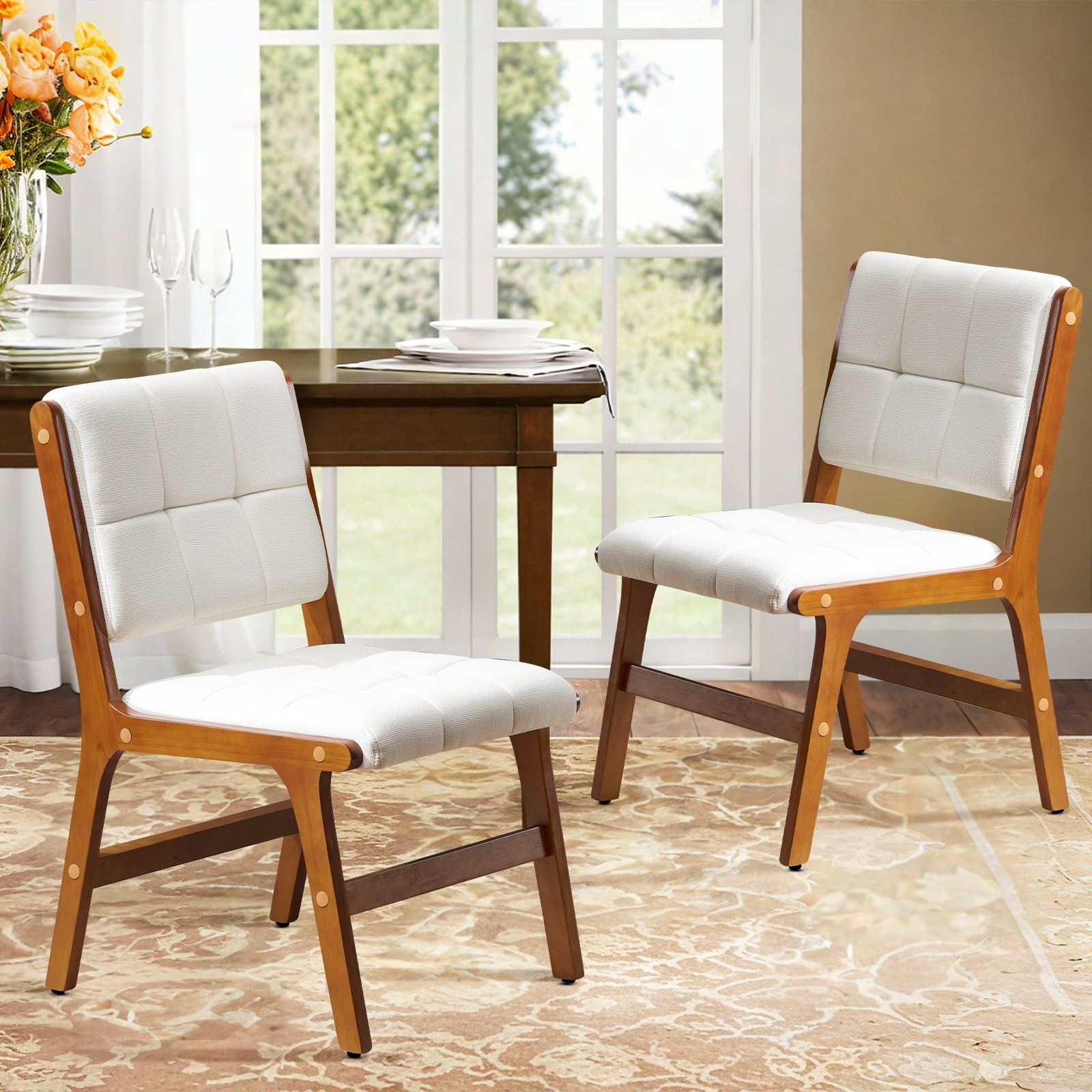Dining Chairs Set of 2, Kitchen Dining Room Chairs with Comfy Back ...