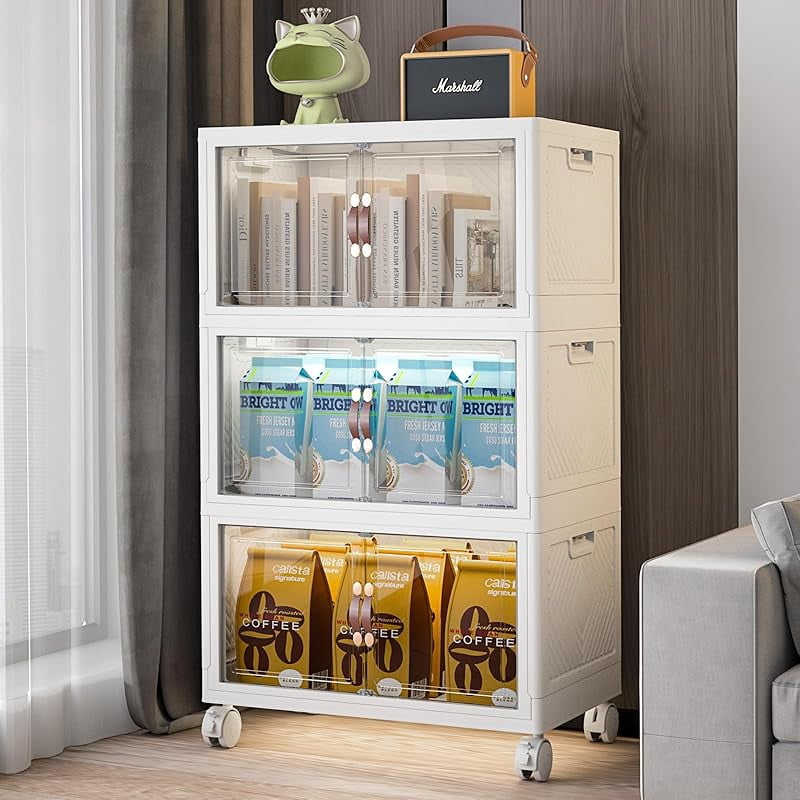 Extra Large Stackable Storage Bins with Lids and Wheels, Stackable ...