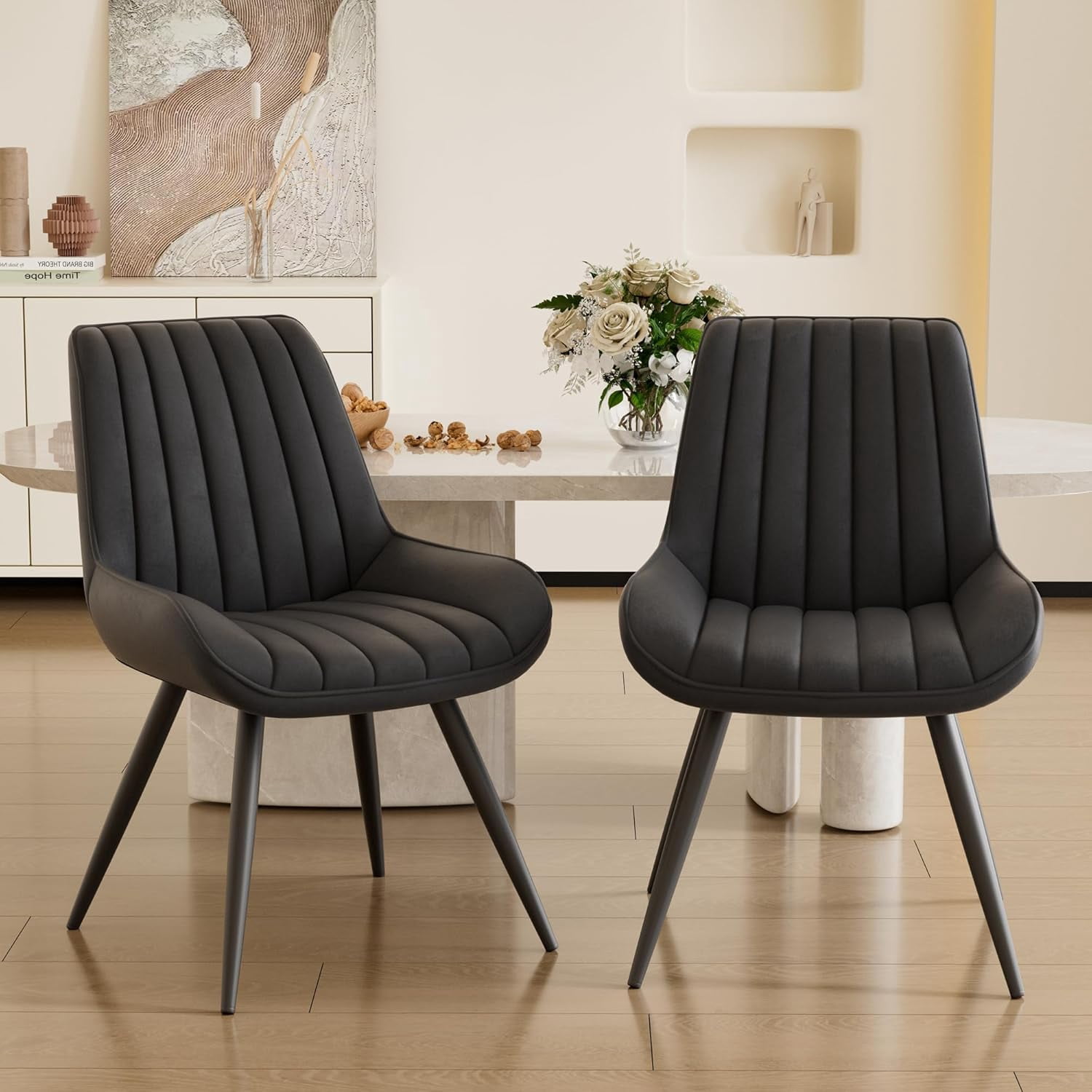 Dining Chairs Set of 2, Mid Century Modern Kitchen Chairs with Soft ...