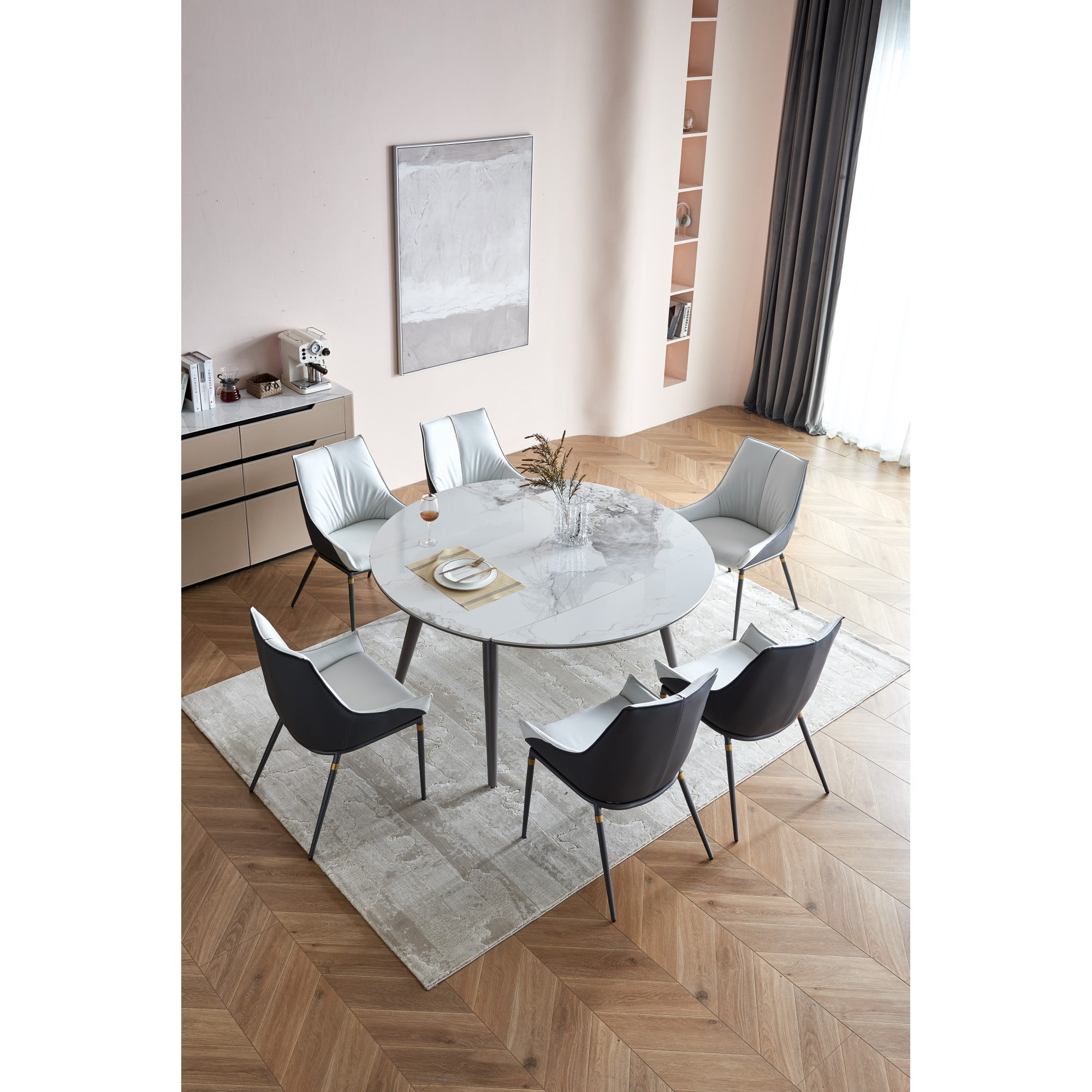 Dining Chairs Set of 2, Modern Dining Table Chairs with Metal Legs ...