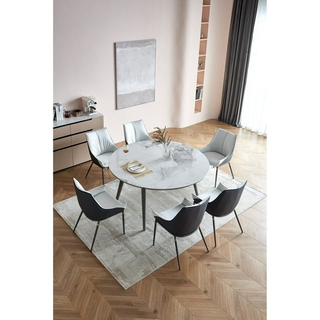 Dining Chairs Set of 2, Modern Dining Table Chairs with Metal Legs ...