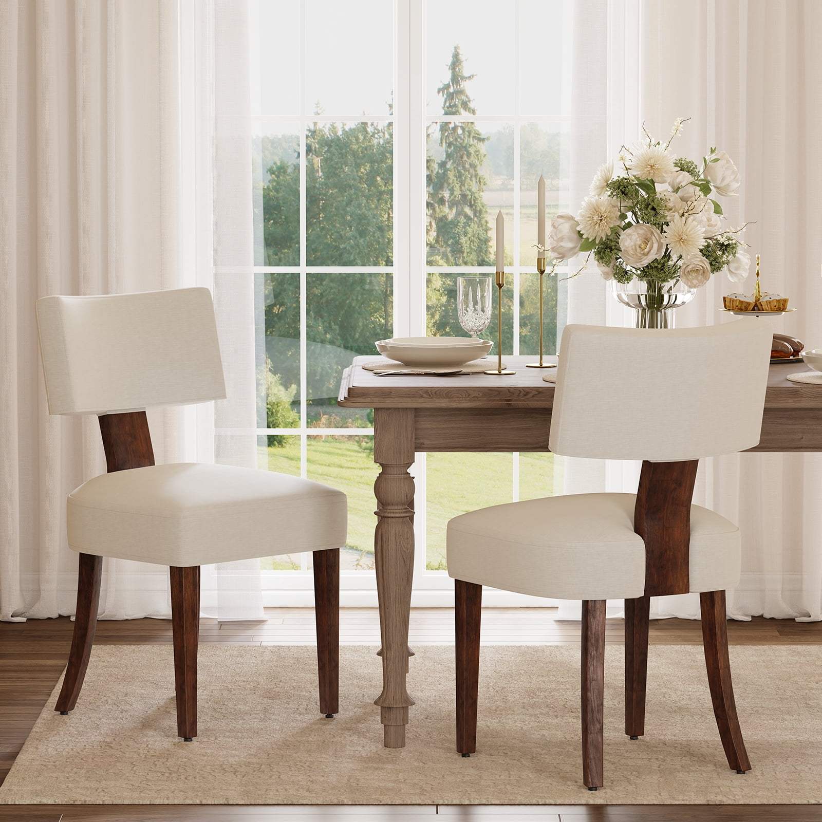 Dining Chairs Set of 2,Modern Kitchen Table Chairs with Wood Legs ...