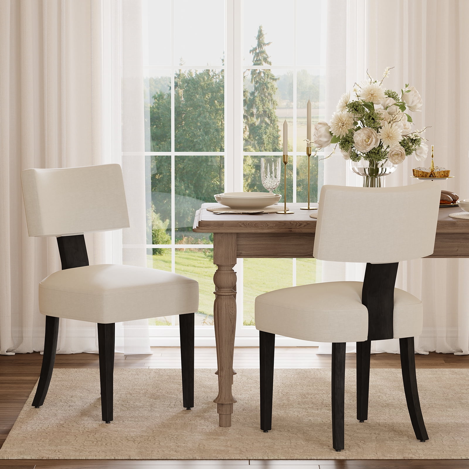 Dining Chairs Set of 2,Modern Kitchen Table Chairs with Wood Legs ...