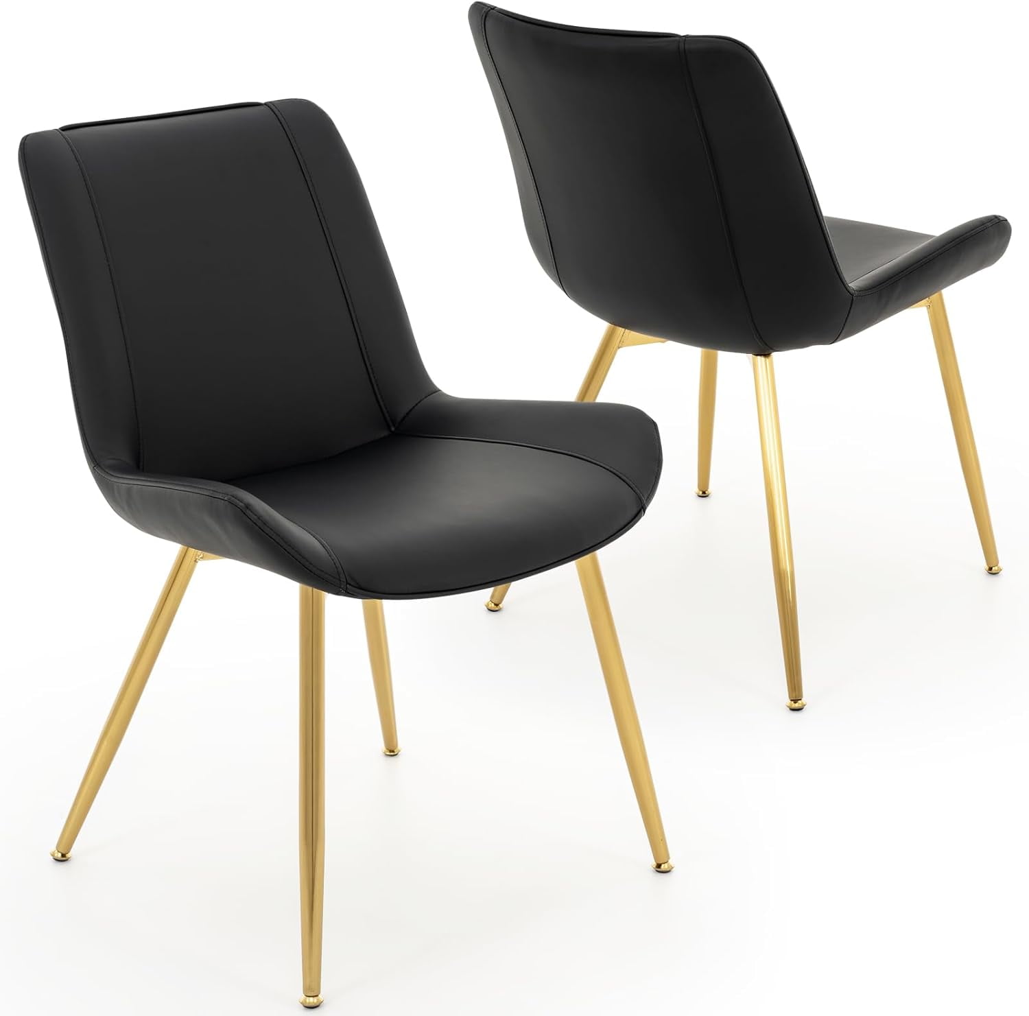 Dining Chairs Set of 2, PU Leather Modern Armless Kitchen Dining Room ...