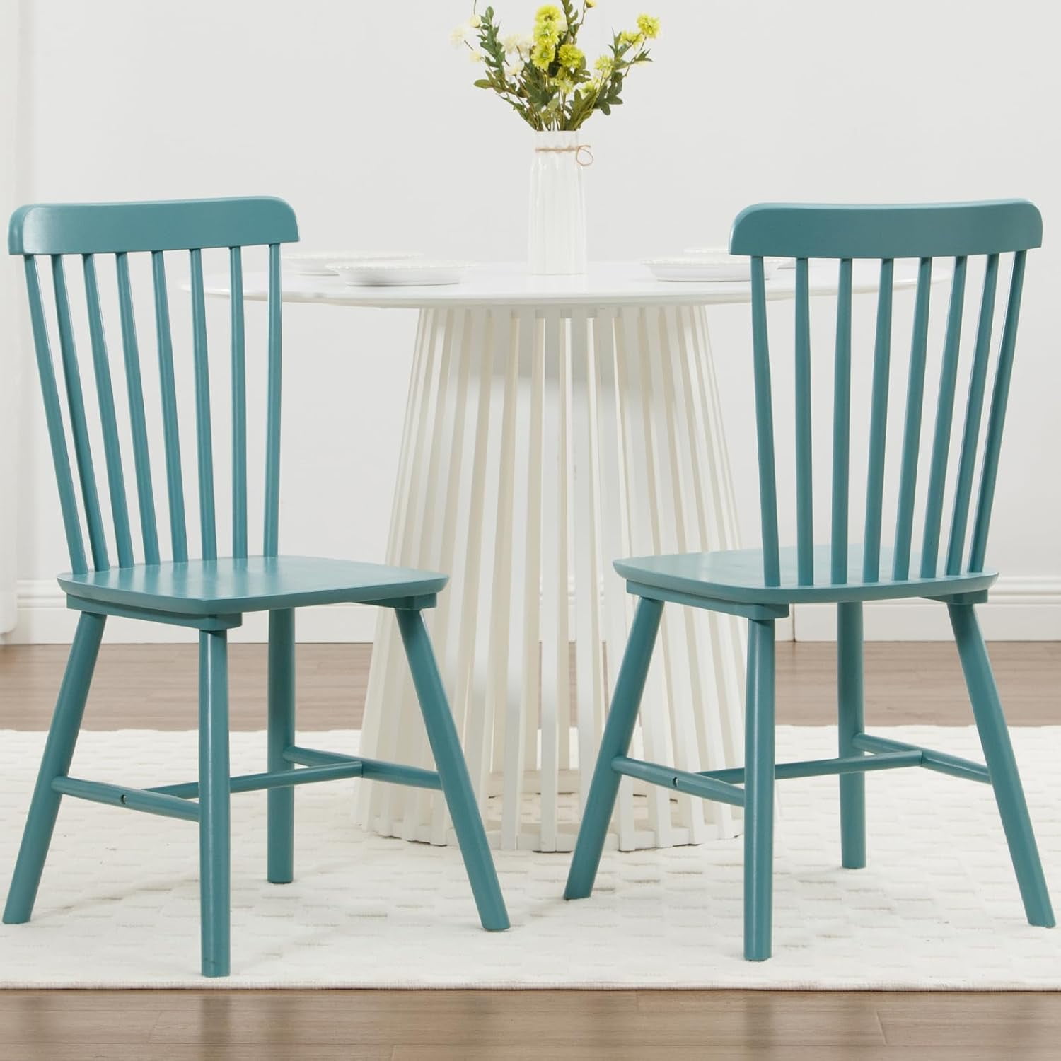 Dining Chairs Set of 2 Vintage Kitchen Chairs Windsor Chairs with Solid ...