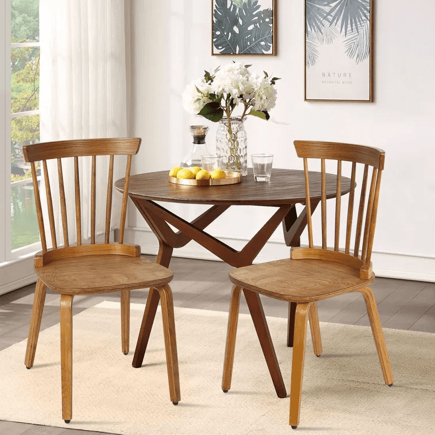 Sturdy Set Of 2 Windsor Dining Chairs Wood Kitchen Room Chair Orange Sturdy Set Of 2 Windsor Dining Chairs Wood Kitchen Room Chair Orange