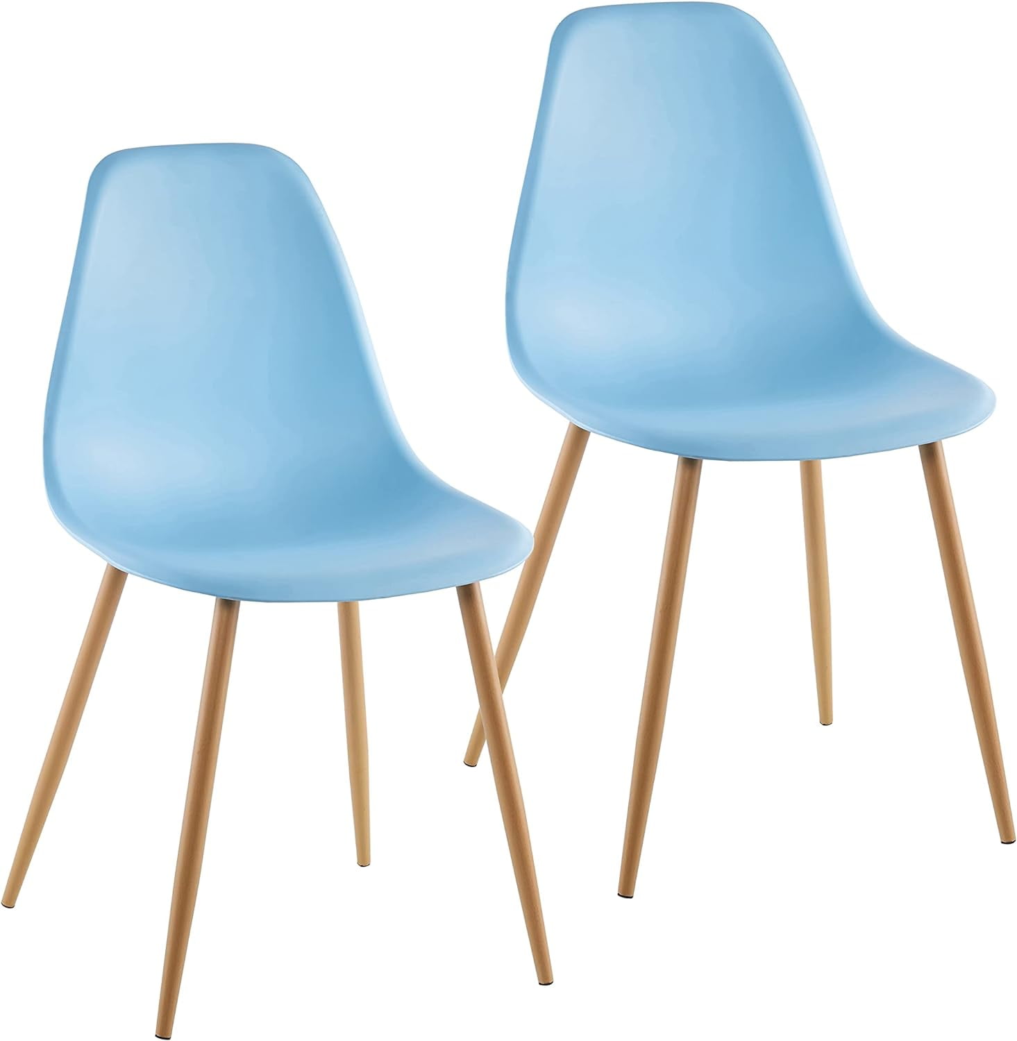 Dining Chairs Set of 2 with Durable Plastic Shells Tapered Iron Legs in ...