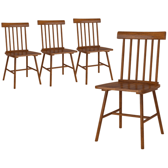 Dining Chairs Set of 4, Farmhouse Wood Kitchen Chairs Rubber Wood ...
