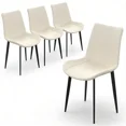 Dining Chairs Set of 4,Modern Faux Leather Upholstered Kitchen Chair ...