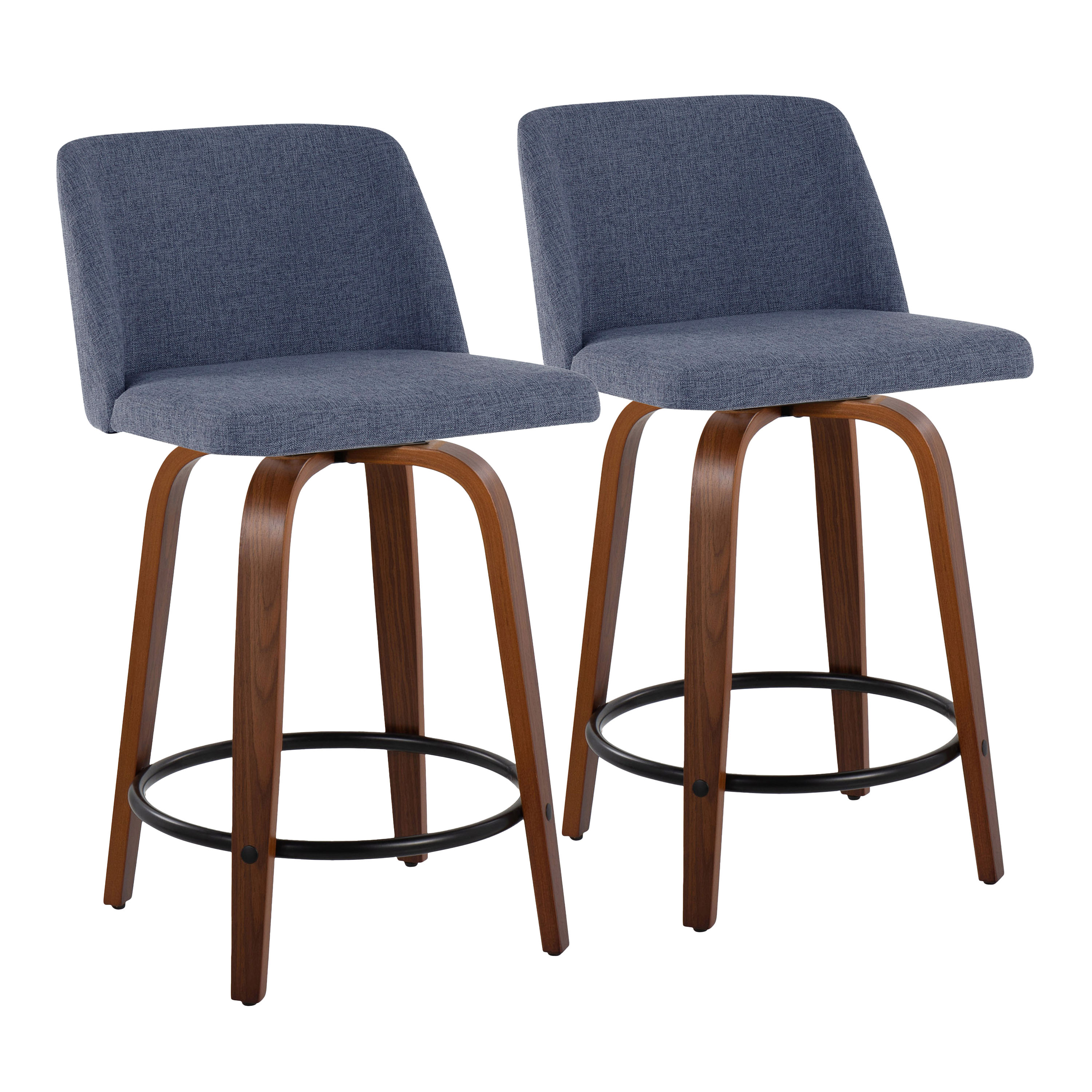 Dining Chairs Toriano 24" Mid-Century Modern Fixed-Height Counter Stool ...
