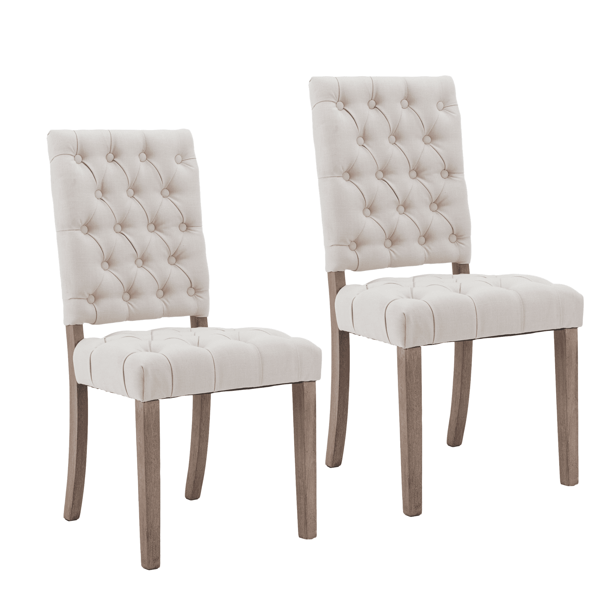 Dining Chairs, Tufted Linen Dining Room Chairs, Parsons Chairs with ...