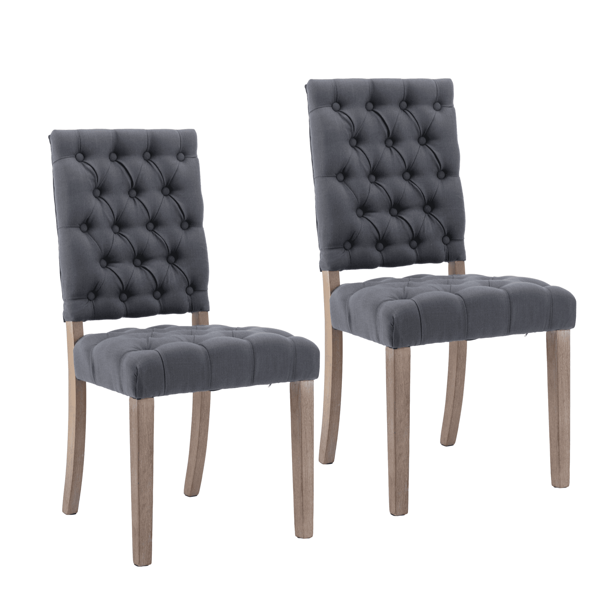 Dining Chairs, Tufted Linen Dining Room Chairs, Parsons Chairs with ...