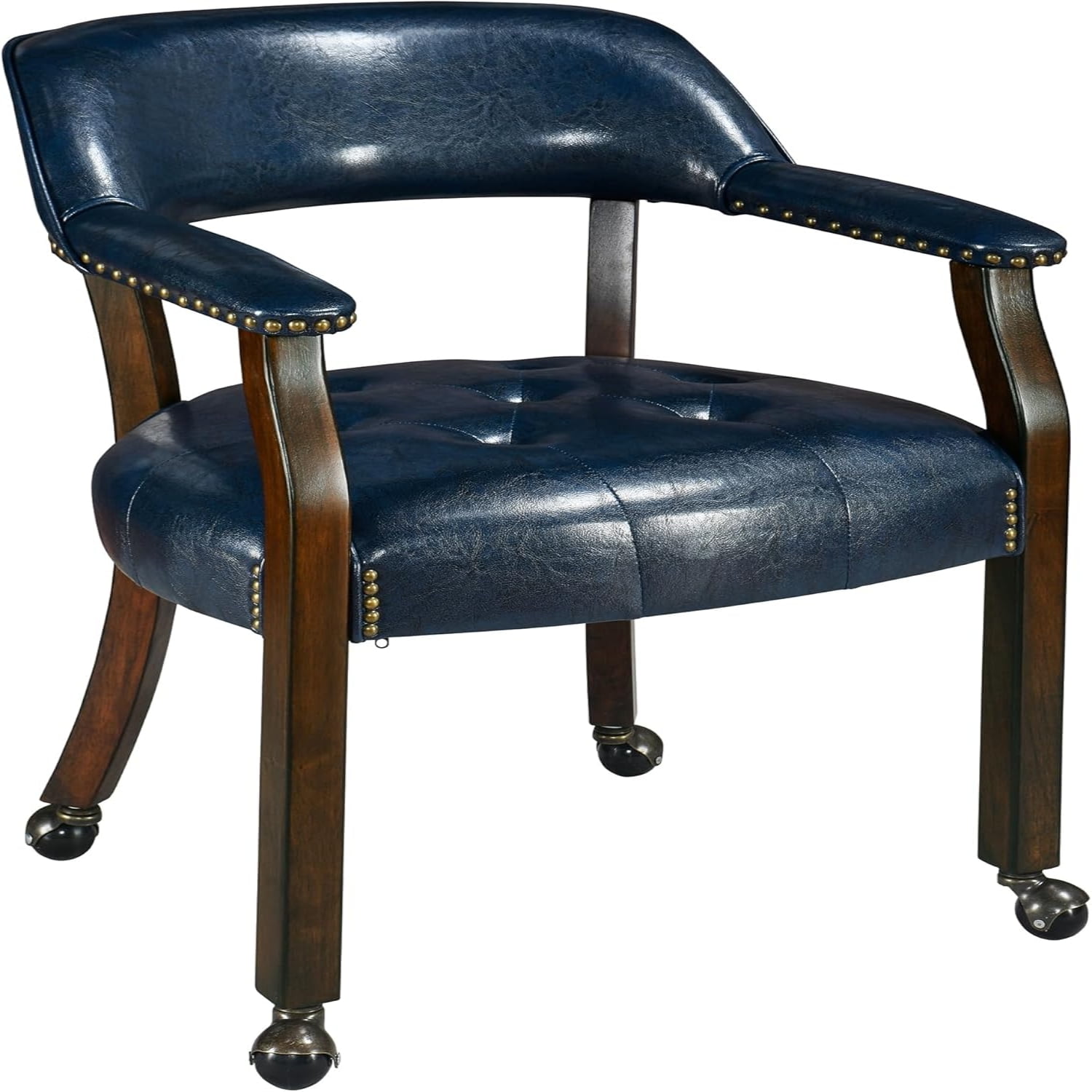 Dining Chairs with Wheels and Arm Caster Captain's Chairs with Solid ...