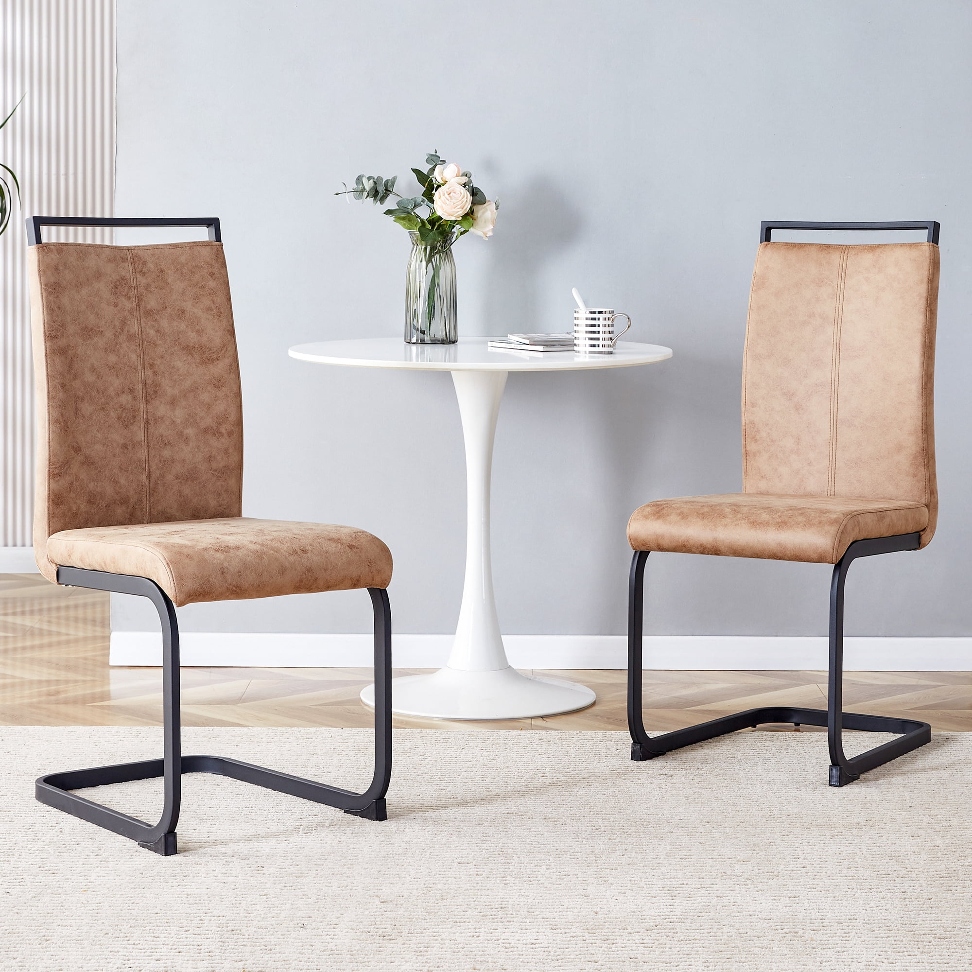 Dining Chairs,tech cloth High Back Upholstered Side Chair with C-shaped ...