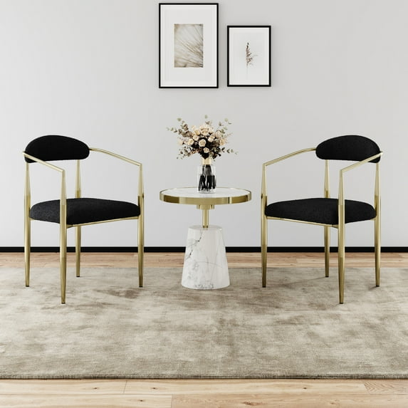 Dining Chairs with Curved Back | Soft Foam Filler | Sturdy Iron ...