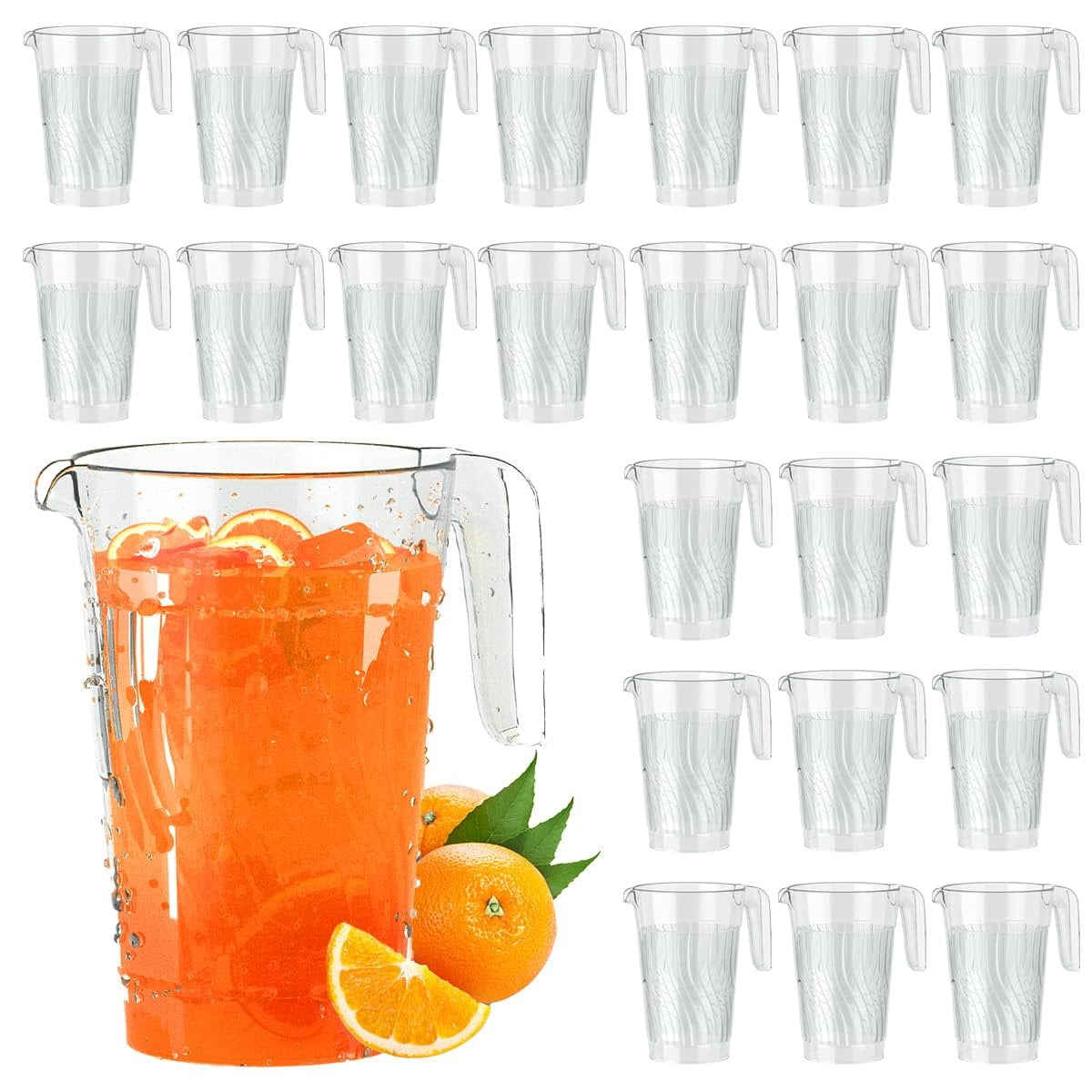 Dining Collection Clear Plastic Pitcher 52 oz 24 Pack - Round Elegant ...