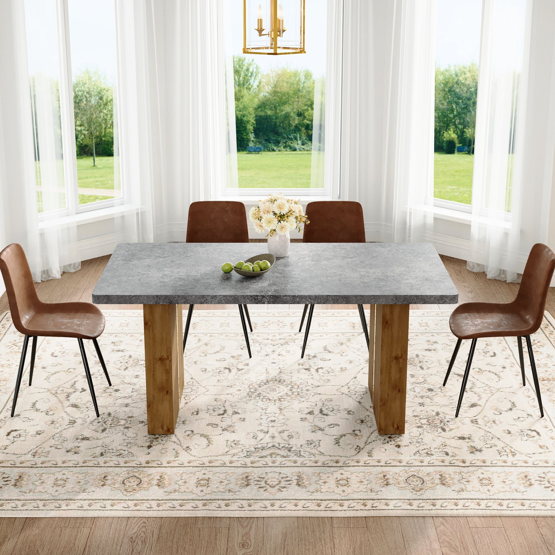 Dining For Kitchens And Rooms: 4 Brown Seats Cozy Table Chairs ...