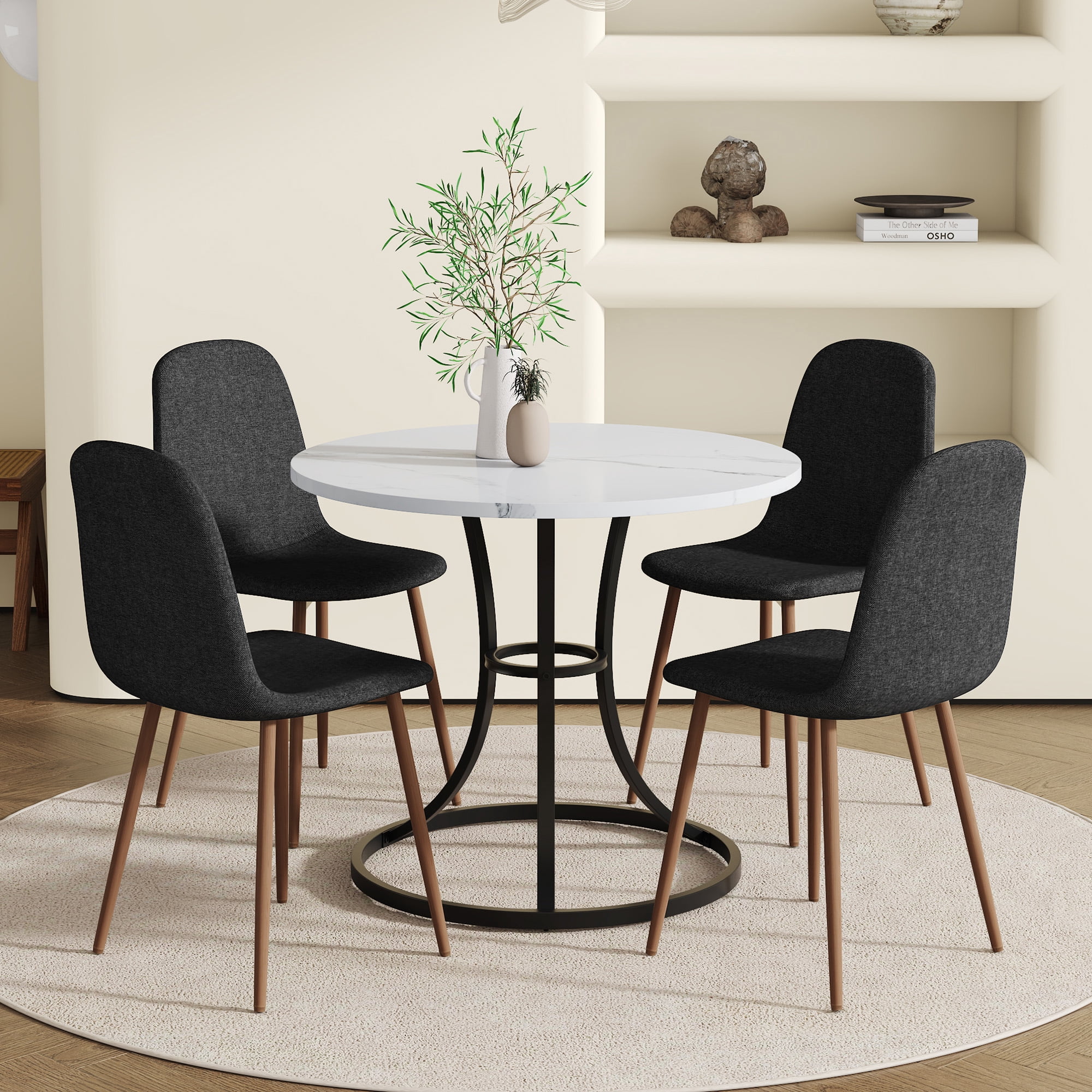 Dining Furniture Sets Table and chair set.A Modern Minimalist Circular ...