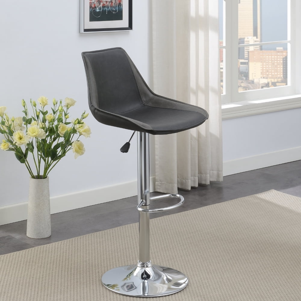 Dining Kitchen Adjustable Bar stool Chair Ebony Color Wax Polyurethane ...