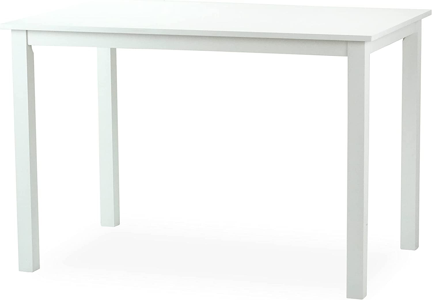Dining Kitchen Rectangular Classic Table Solid Wooden Modern in White Finish - Walmart.com