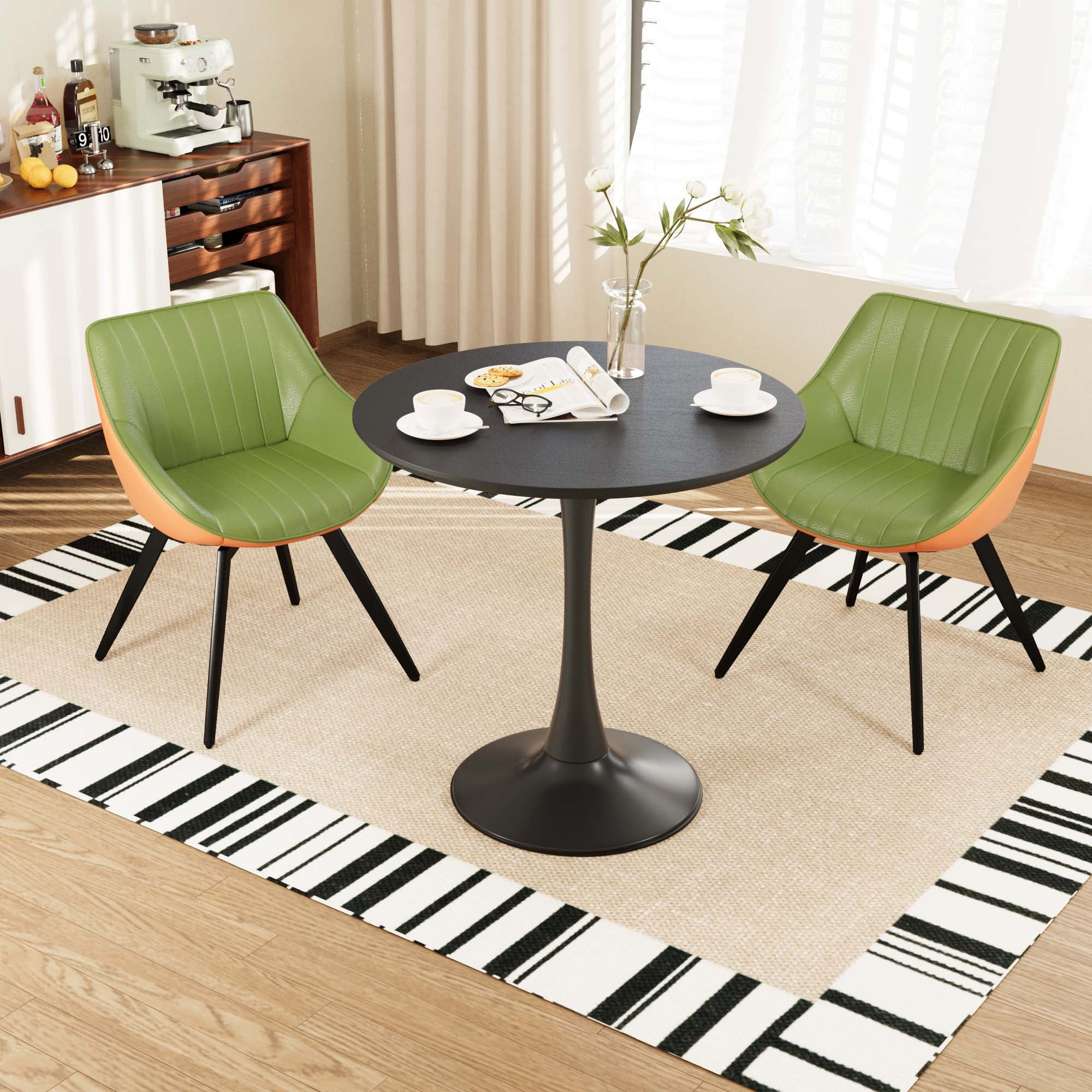 Dining And Kitchen Sets 31.5 " black MDF round dining table, tulip ...