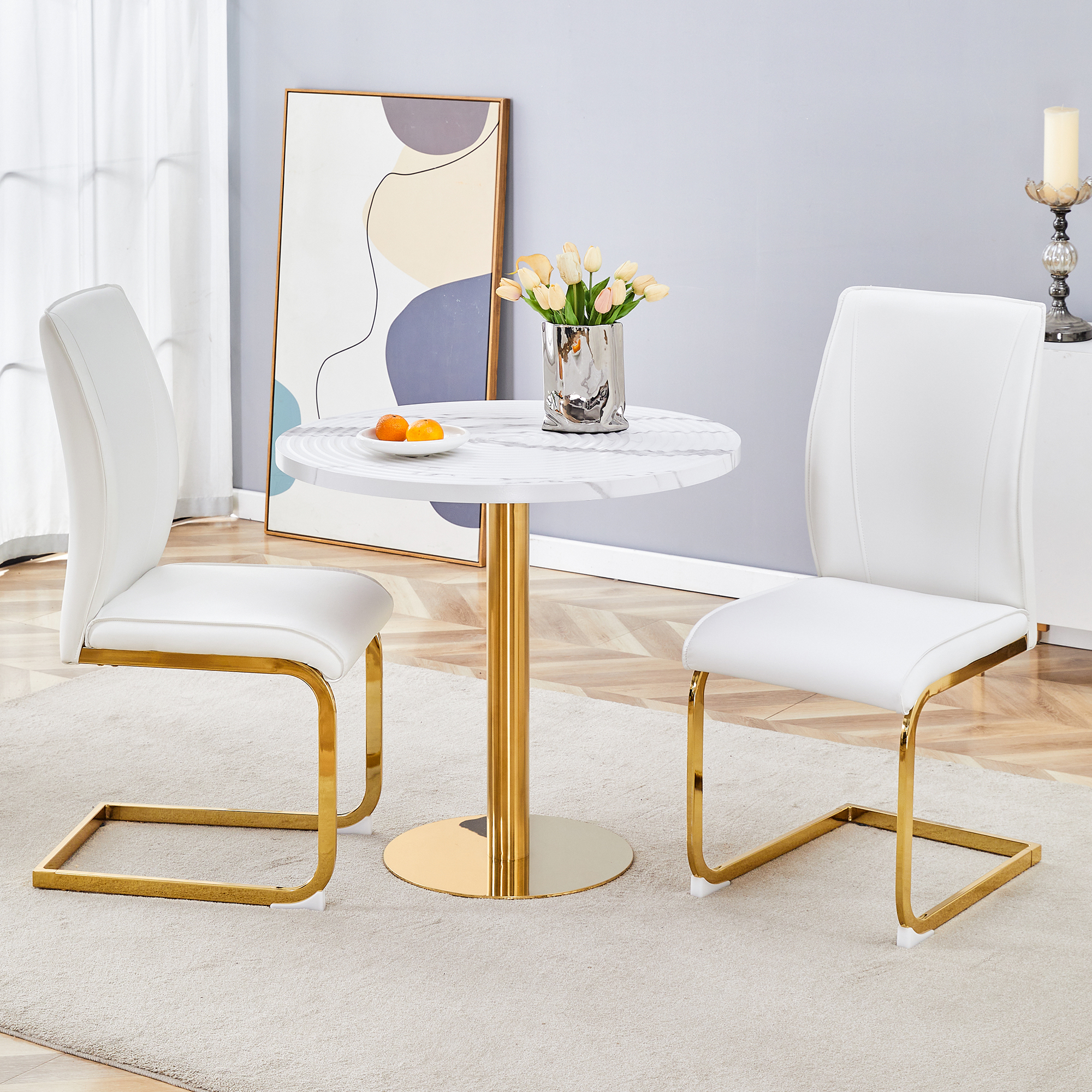 Dining And Kitchen Sets Table and chair set.31.5 Inch Elegant White ...