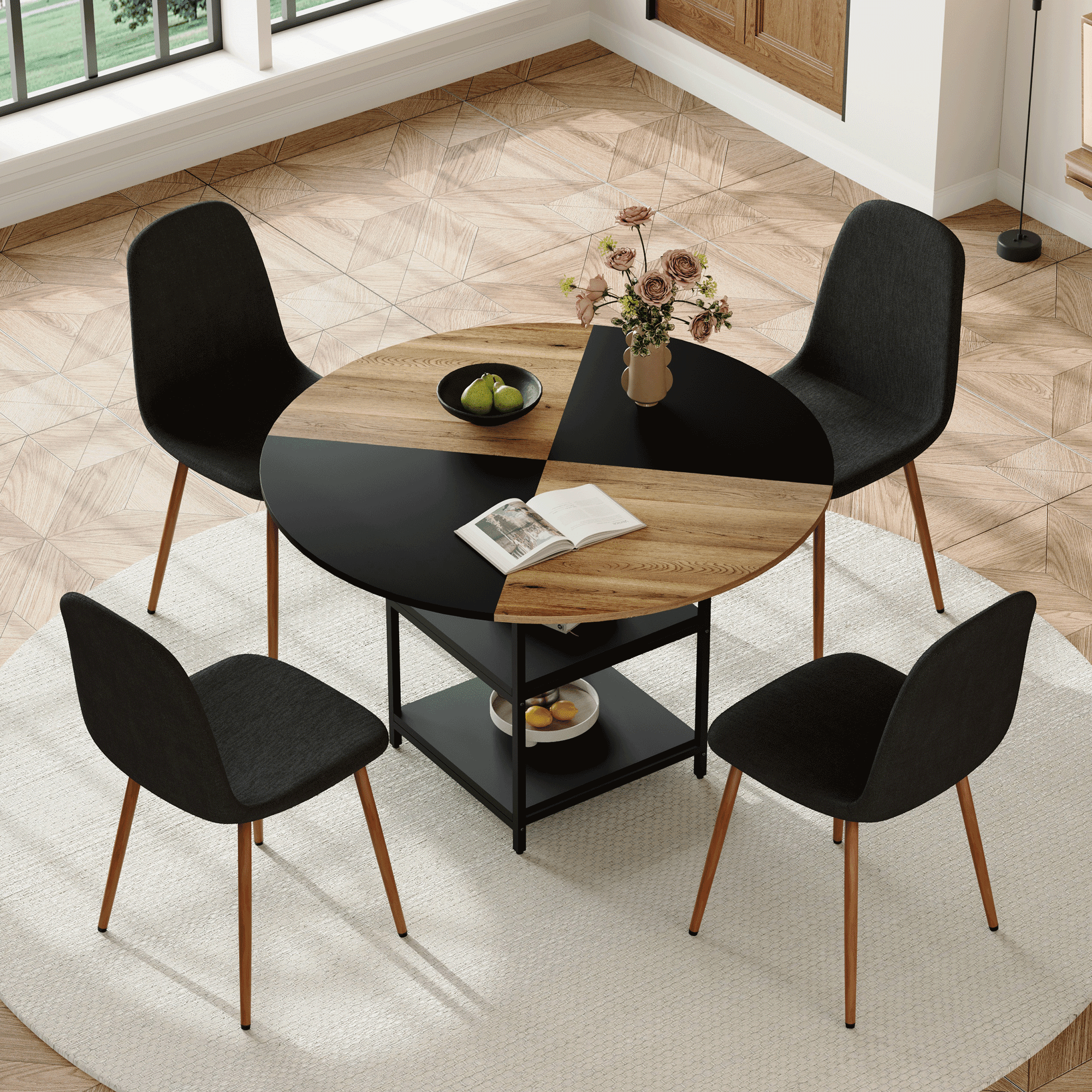 Dining And Kitchen Sets Table and chair set.A 47.3-inch diameter modern ...