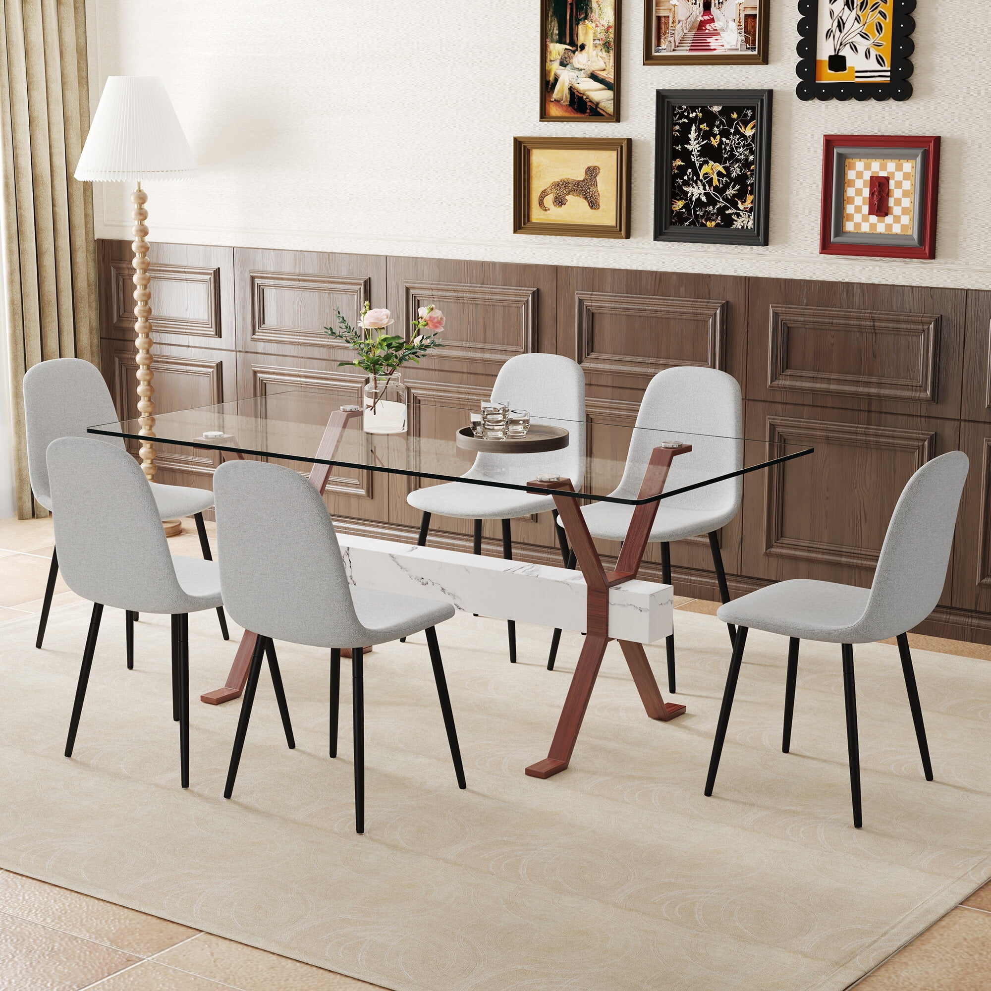 Dining And Kitchen Sets Table and chair set.Elegant Transparent ...