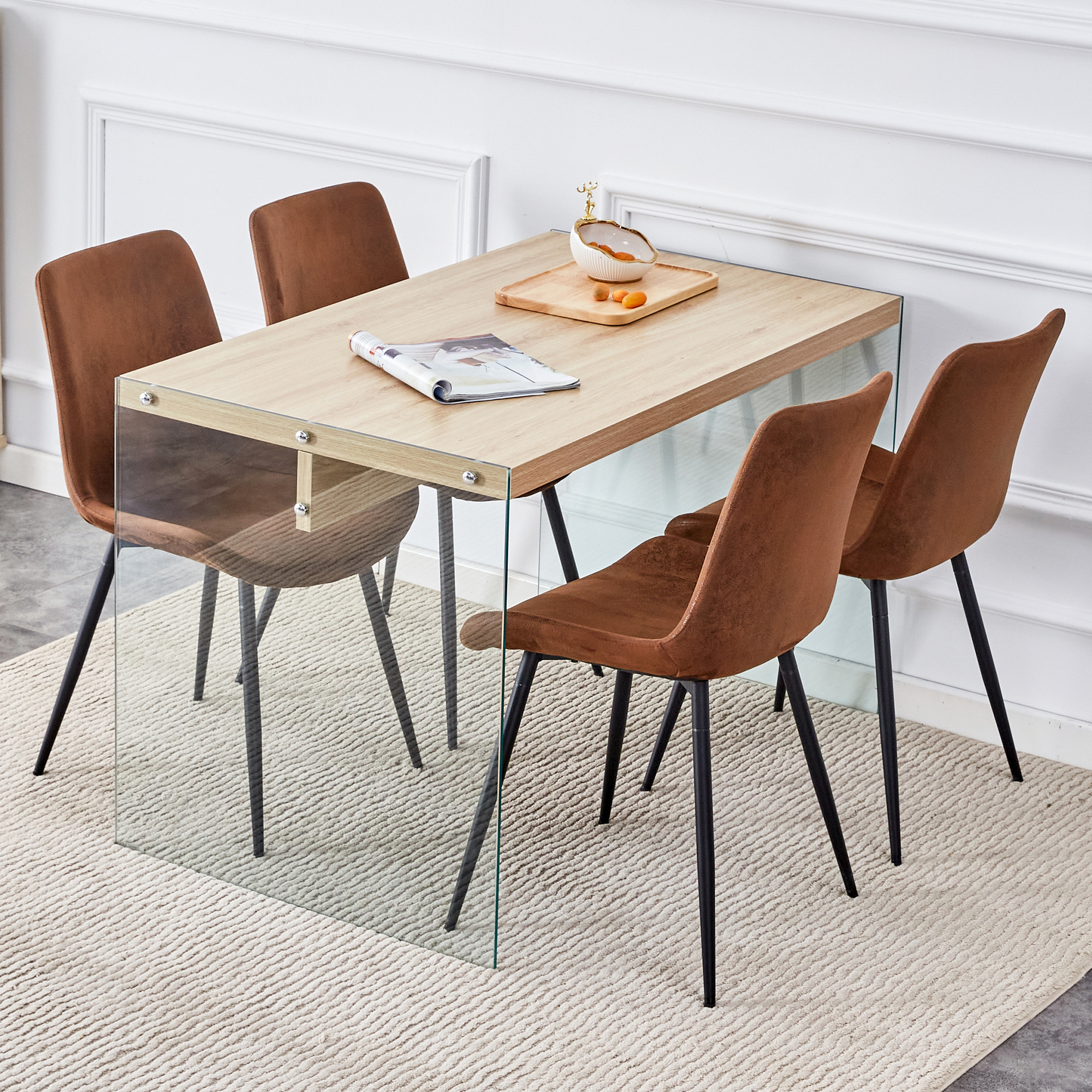 Dining And Kitchen Sets Table and chair set.Wood Texture MDF Coffee ...