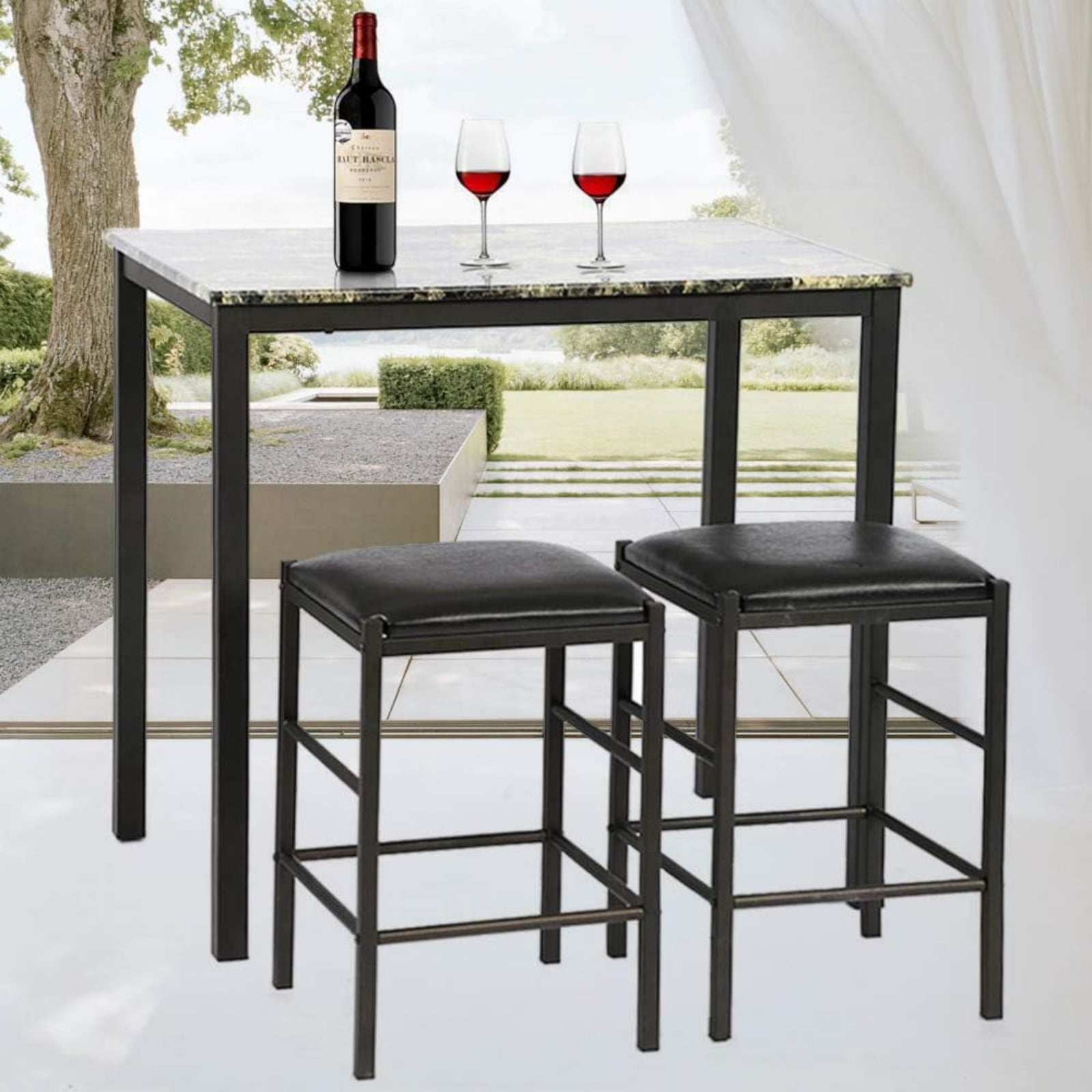 Dining Kitchen Table Dining For 2, Set Marble Rectangular Breakfast ...