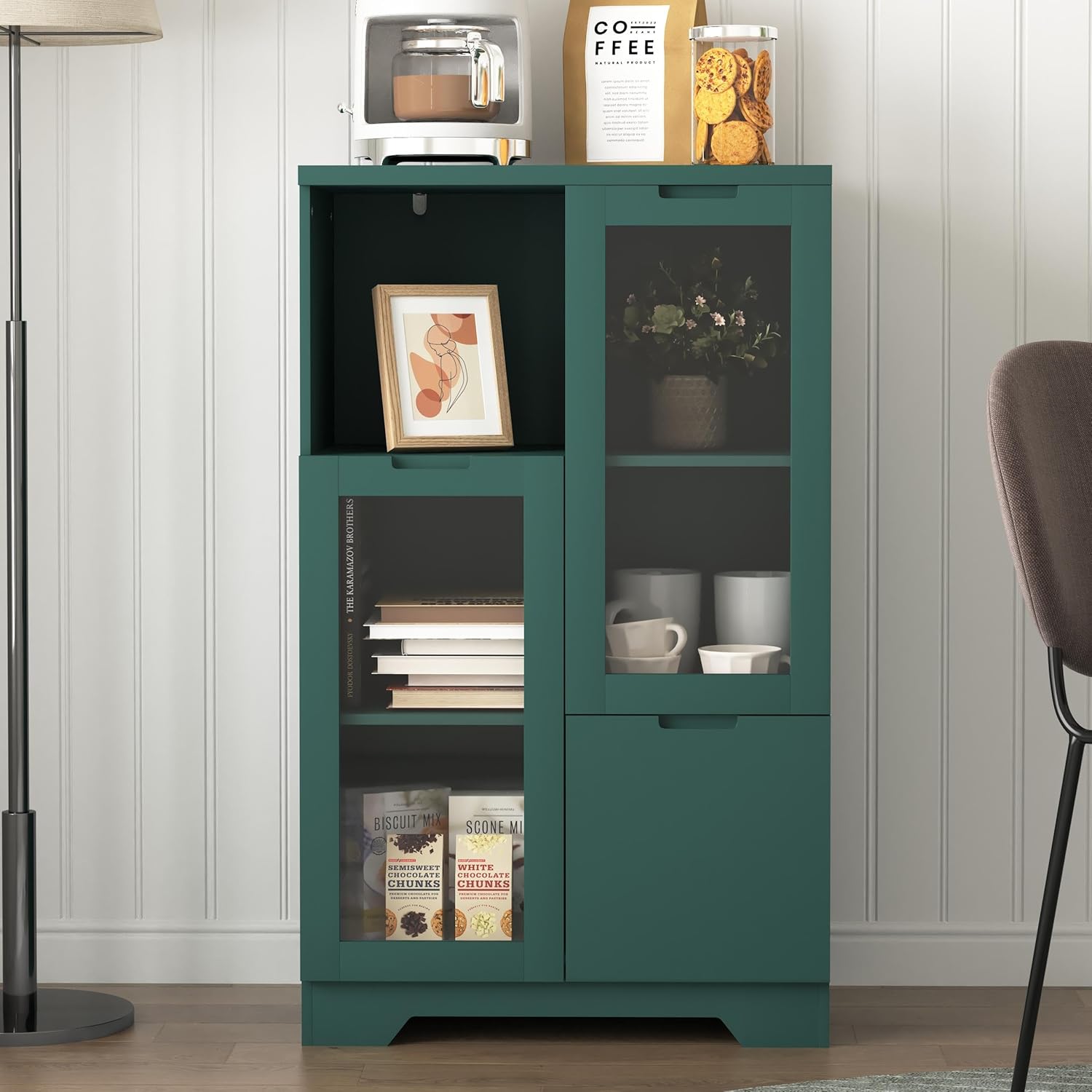Dining Room Cabinet Storage, Green Entryway Cabinet with Storage ...