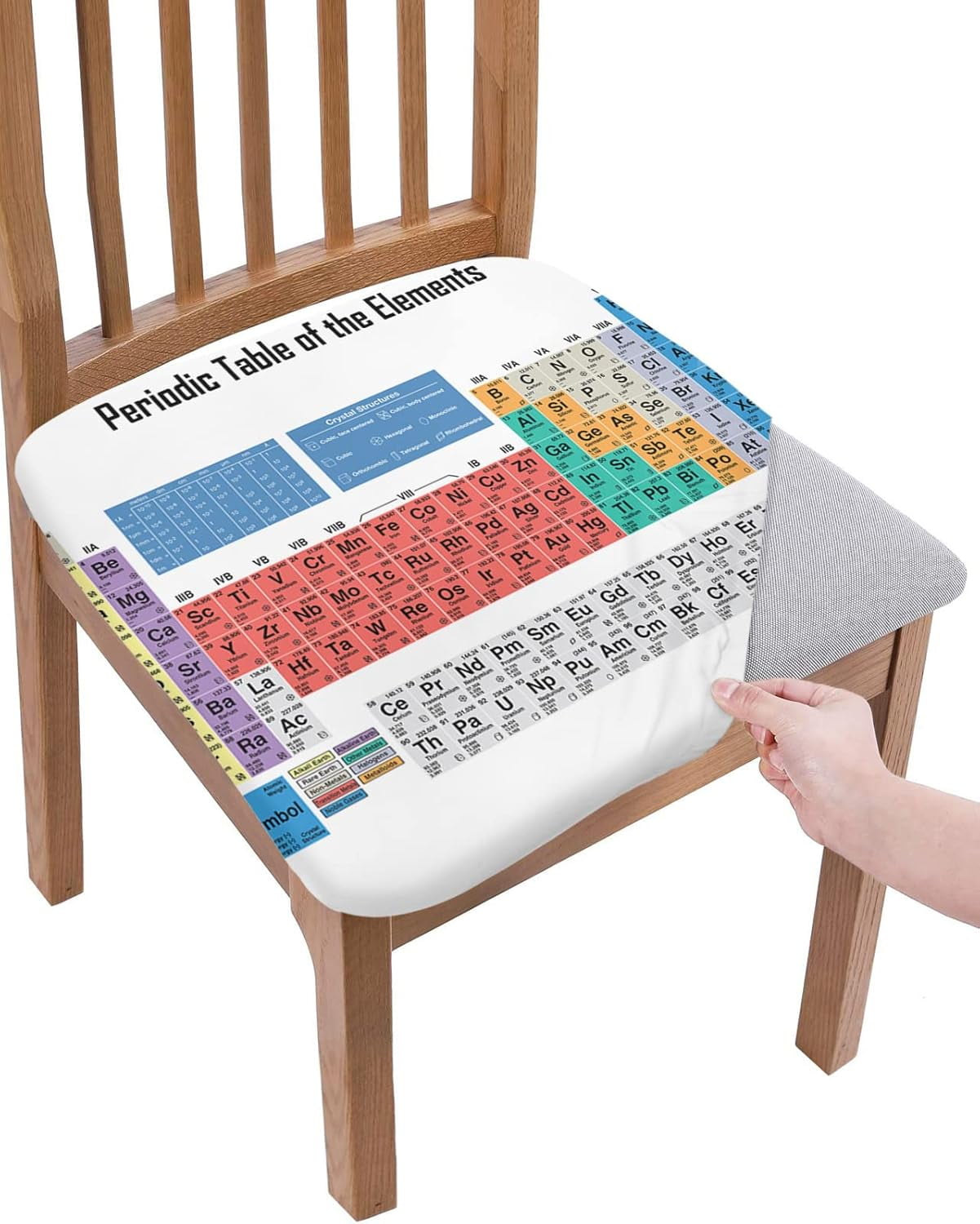 Dining Room Chair Cover,Colorful Periodic Table of Elements Elastic ...
