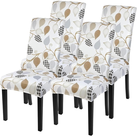 Dining Room Chair Covers Set of 4, Stretch Printed Floral Parsons Chair ...