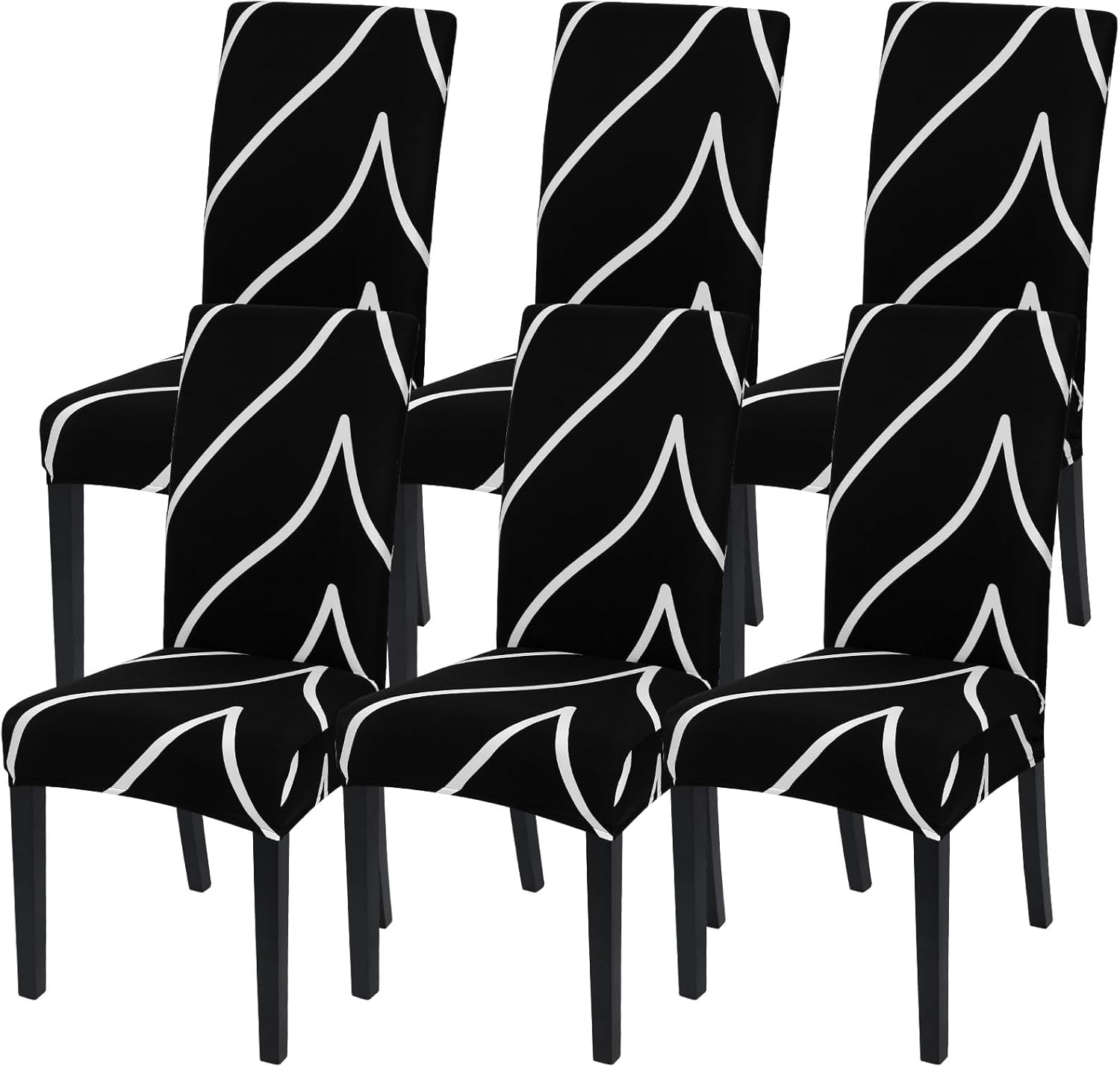 Dining Room Chair Covers Set of 6, Stretch Parsons Chair Slipcovers ...