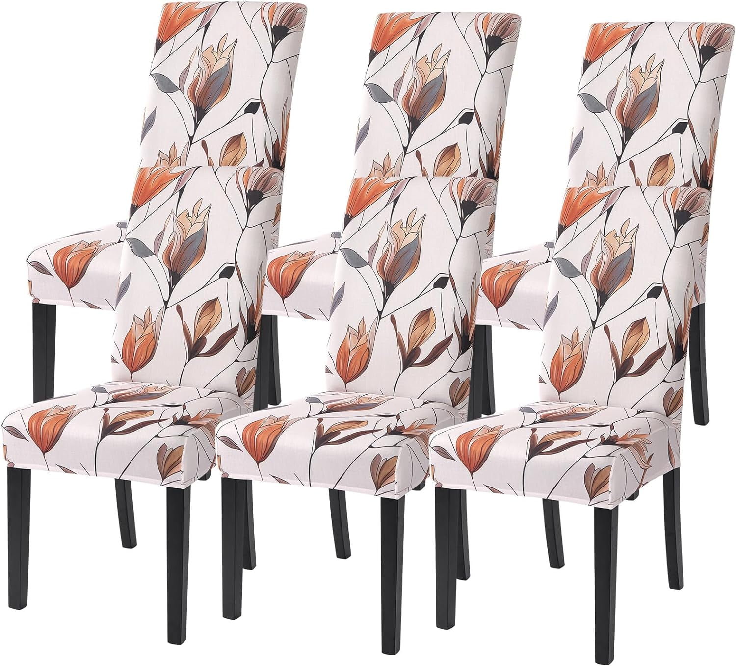 Dining Room Chair Covers Set of 6, Stretch Printed Parsons Chair ...