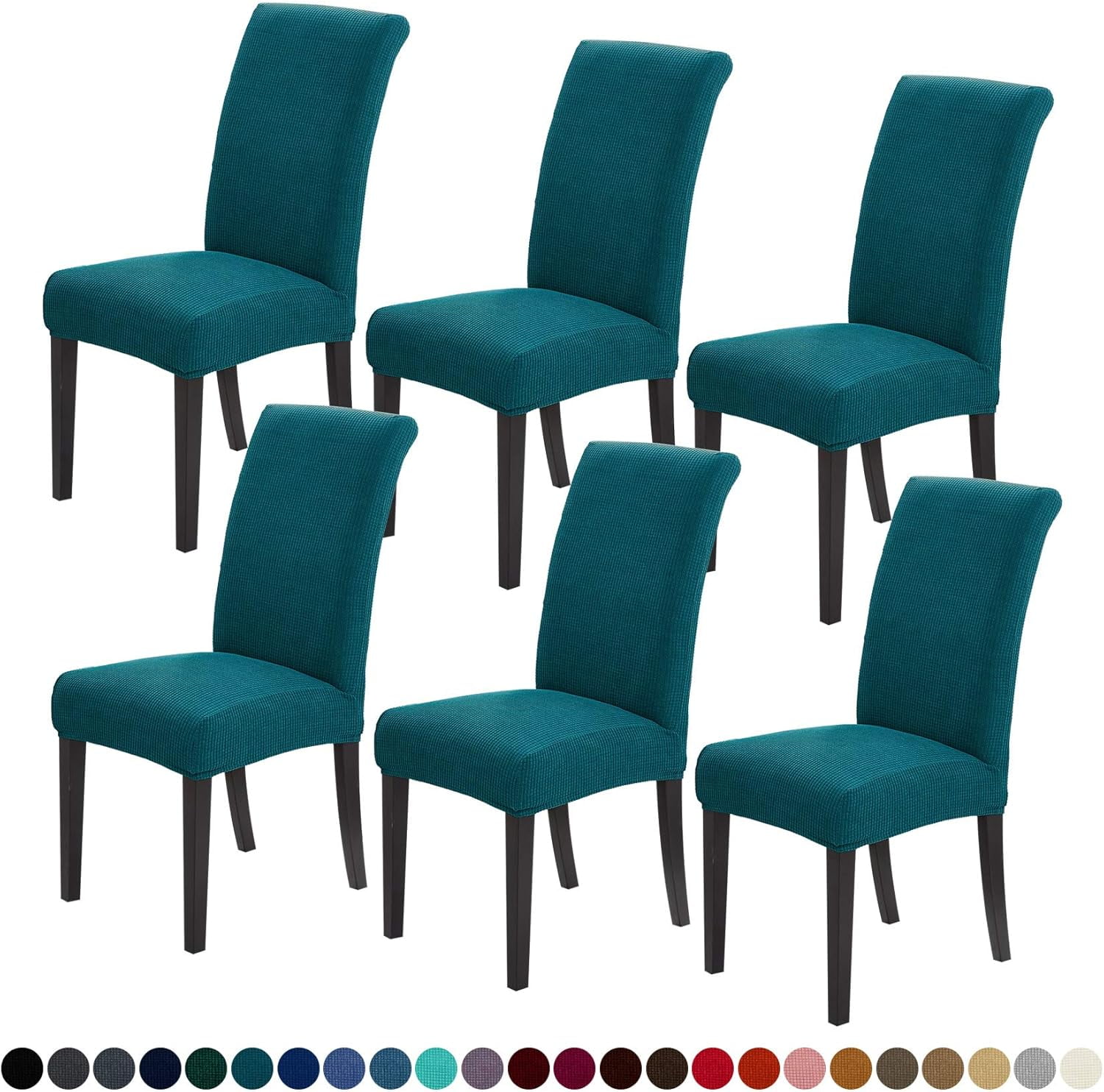 Dining Room Chair Covers Set of 6, Stretch Slipcovers for Dining Chairs ...