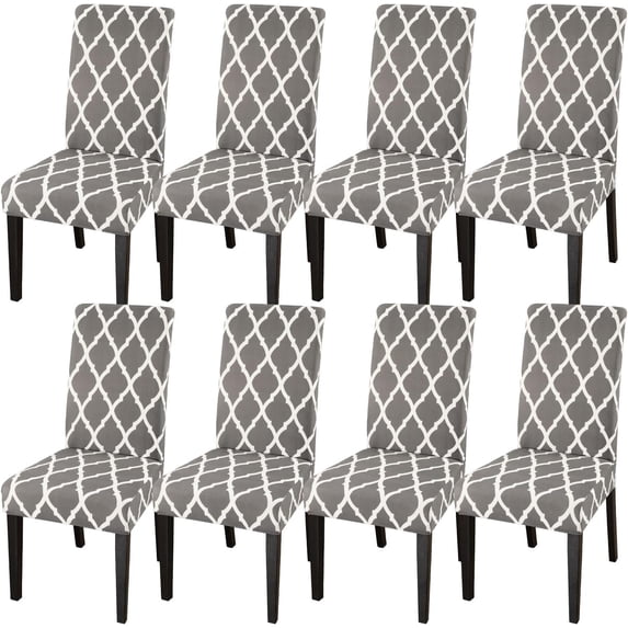 Dining Room Chair Covers Set of 8, High Stretch Chair Slipcover ...