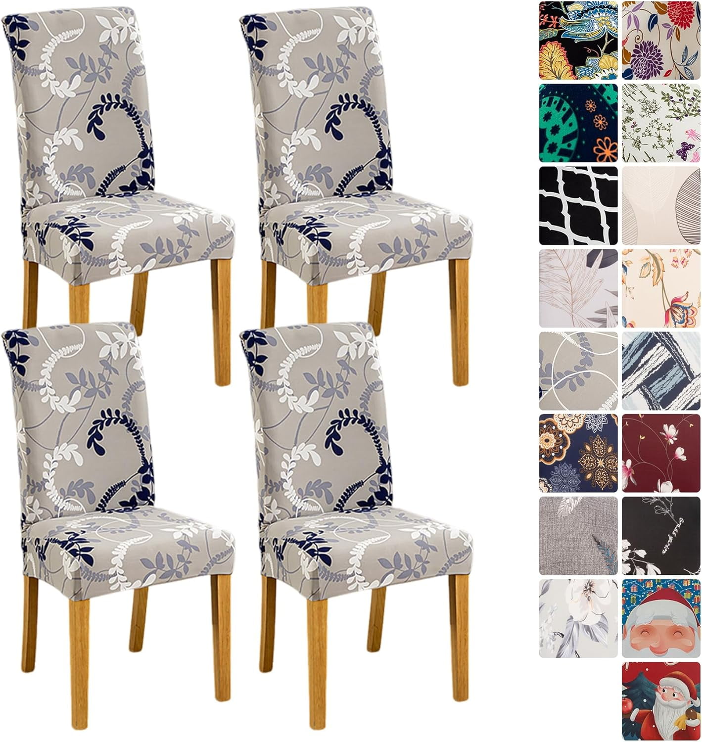 Dining Room Chair Covers Slipcovers Set of 4, Stretch Kitchen Chair ...