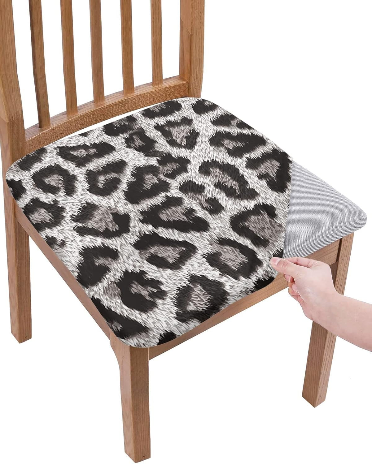 Dining Room Chair Seat Covers, Animal Skin Texture Leopard Print ...