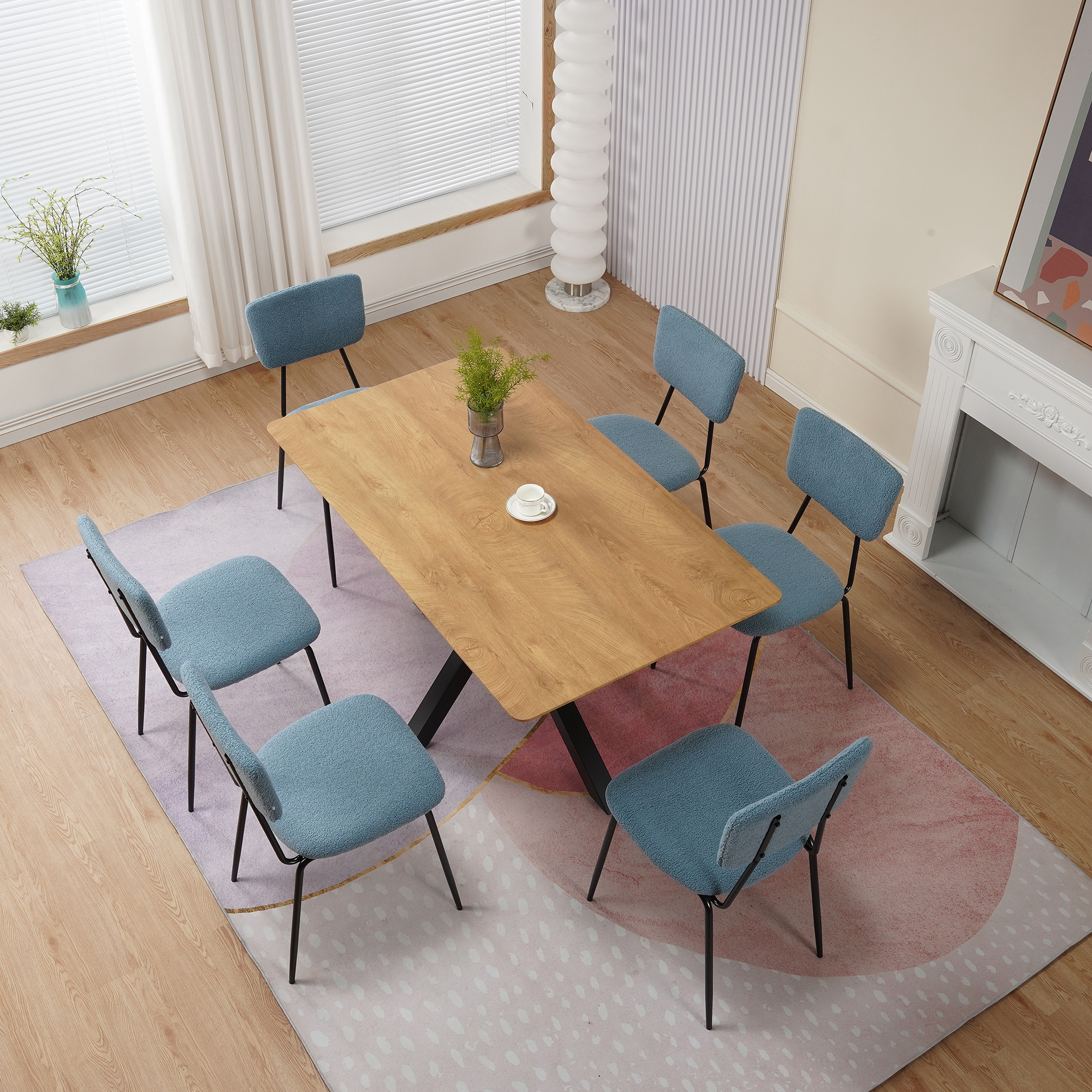 Dining Room Chairs Set of 6, Modern Comfortable Feature Chairs with ...