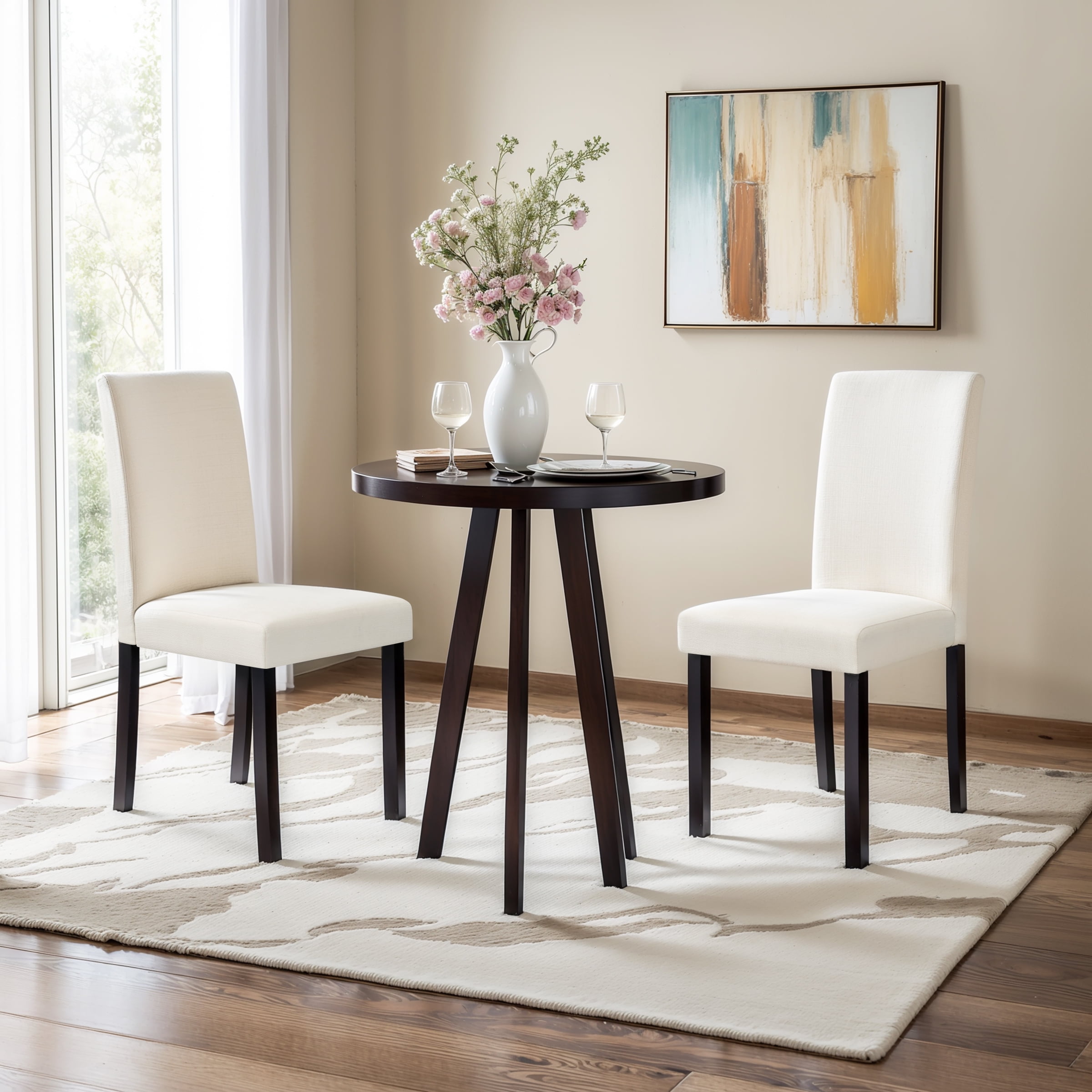 Dining Room Chairs Set of 2, Parsons Diner Chairs Fabric Side Kitchen ...