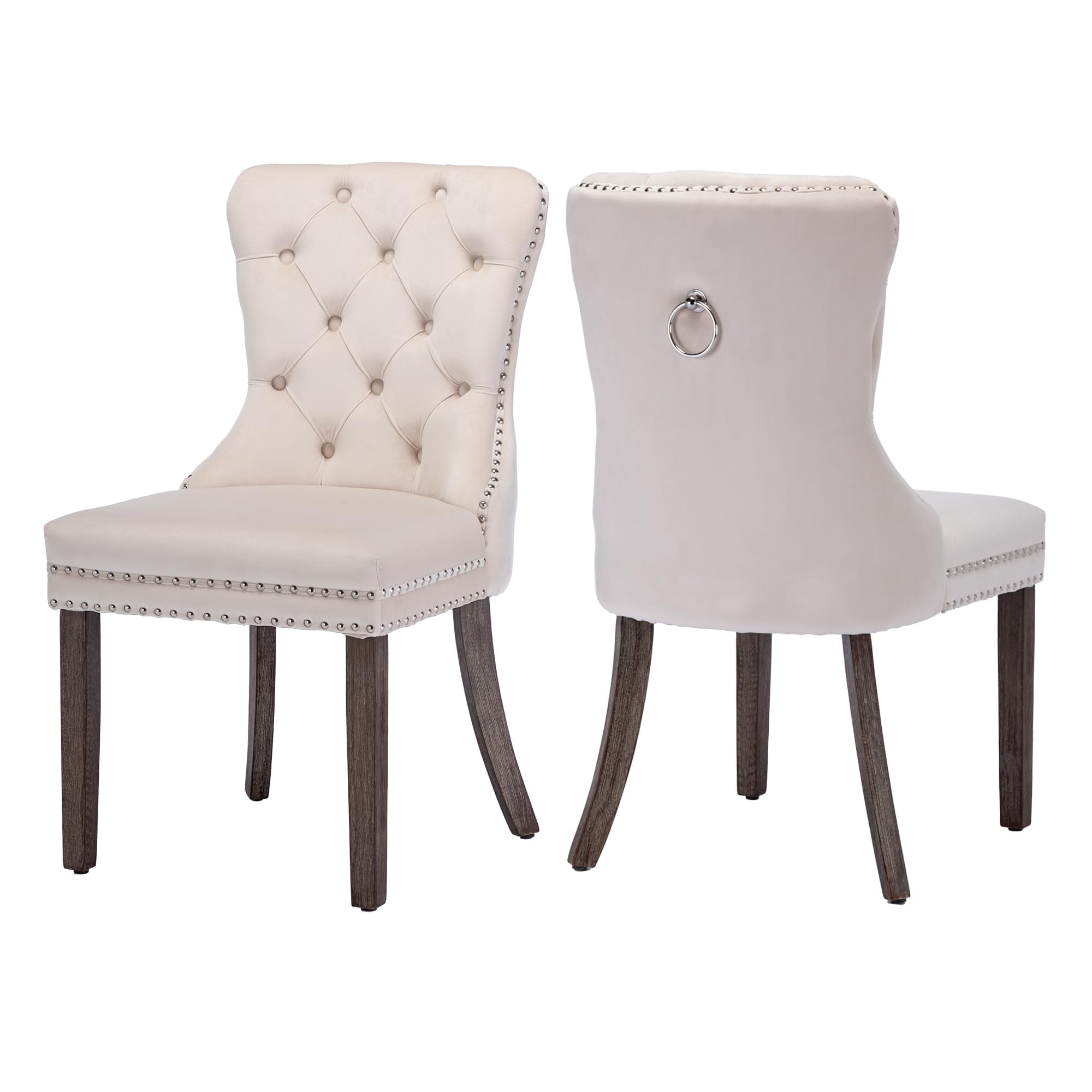 Dining Room Chairs Set of 2, Velvet Button Tufted Dining Chairs with ...