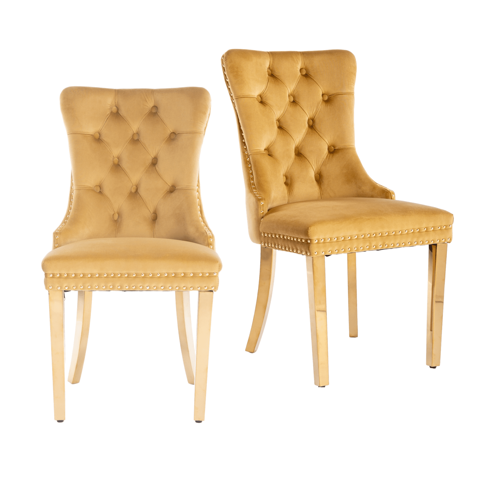 Dining Room Chairs with Velvet Fabric Dining Chairs with Golden ...