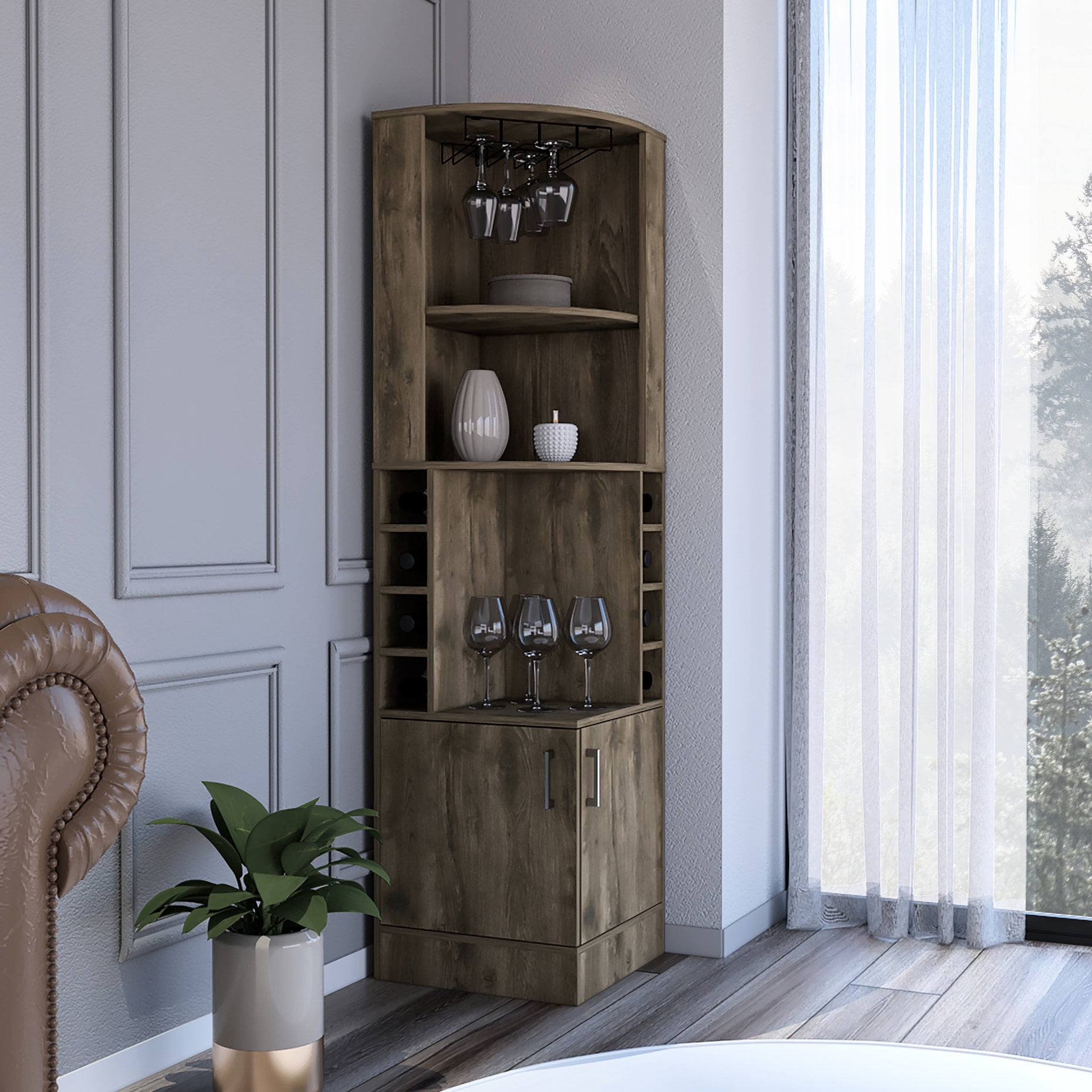Dining Room Corner Bar Unit | Double - Door for Any - Side Access ...